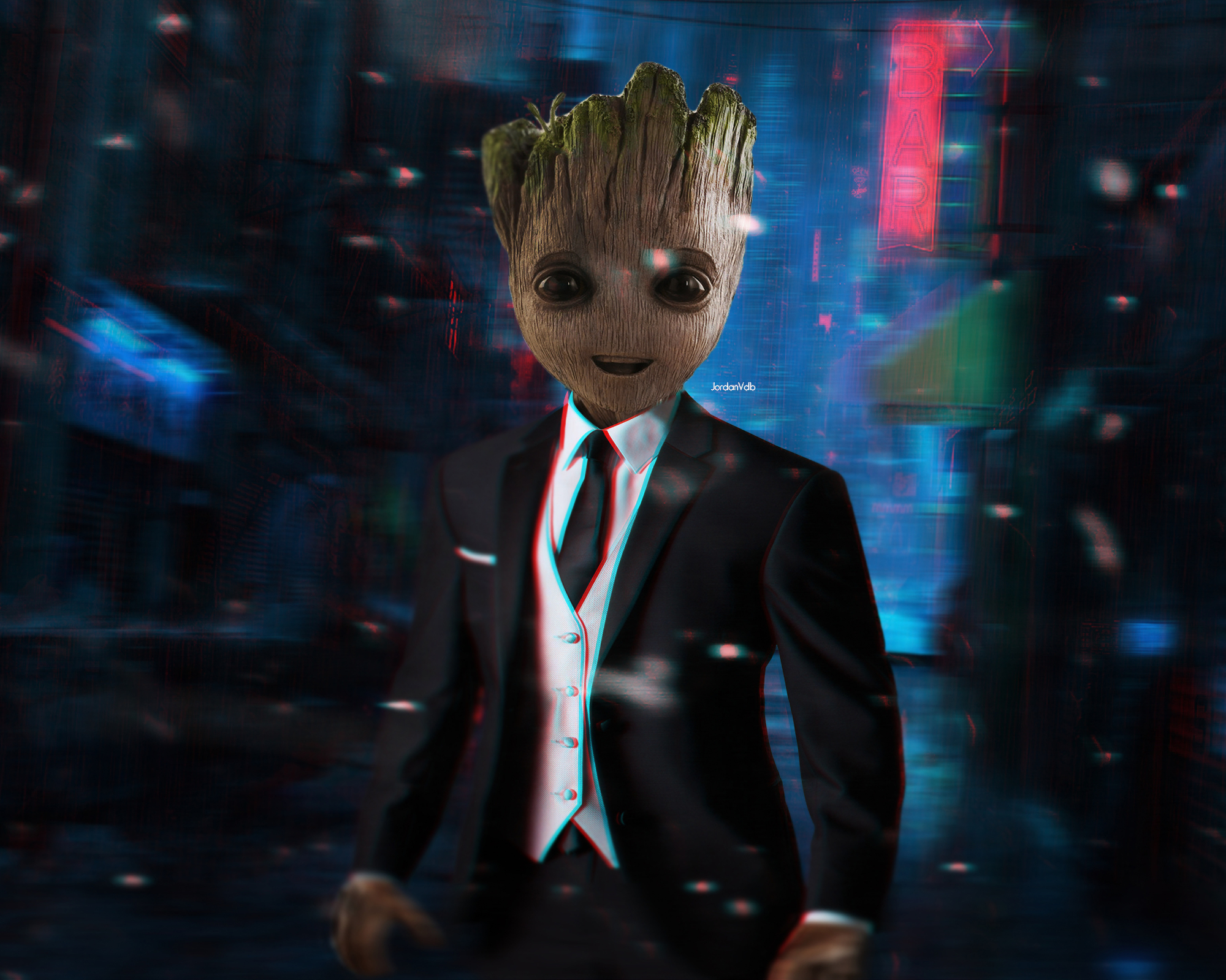 2000x1599 Resolution Cute Baby Groot In Suit 4K 2000x1599 Resolution ...