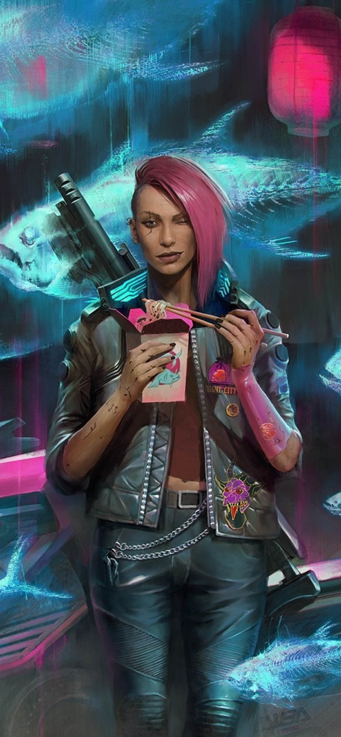 1125x2432 Resolution Cyberpunk 2077 Cyborg Girl Art 1125x2432 ...