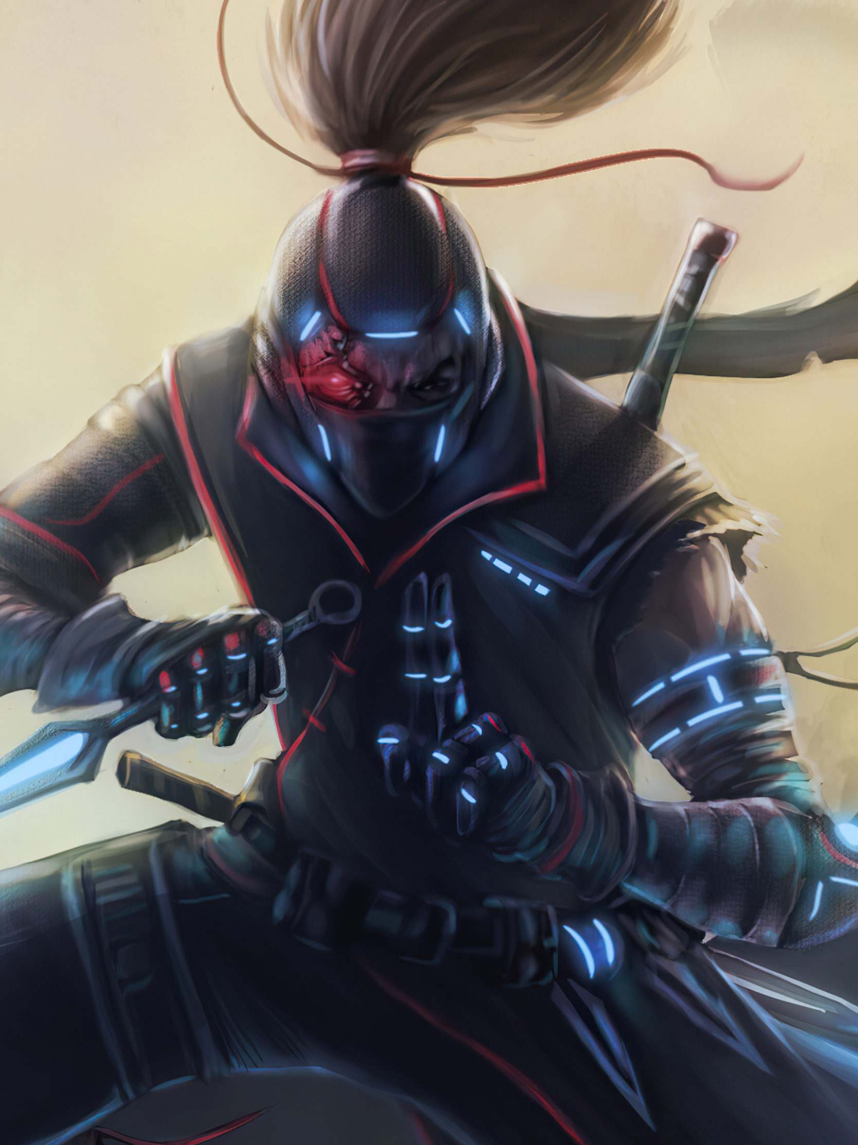 1668x2226 Cyberpunk Ninja Warrior 1668x2226 Resolution Wallpaper, HD ...