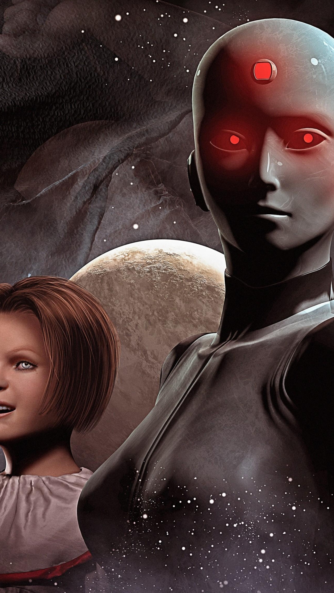1082x1920 Resolution cyborg, girl, man 1082x1920 Resolution Wallpaper ...