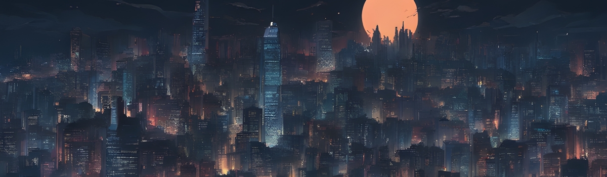 1200x350 Resolution Dark Building Night Cityscape AI 1200x350 ...