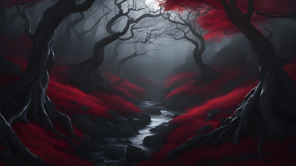 1024x576 Resolution Dark Forest Night 4K Full Moon 1024x576 Resolution ...