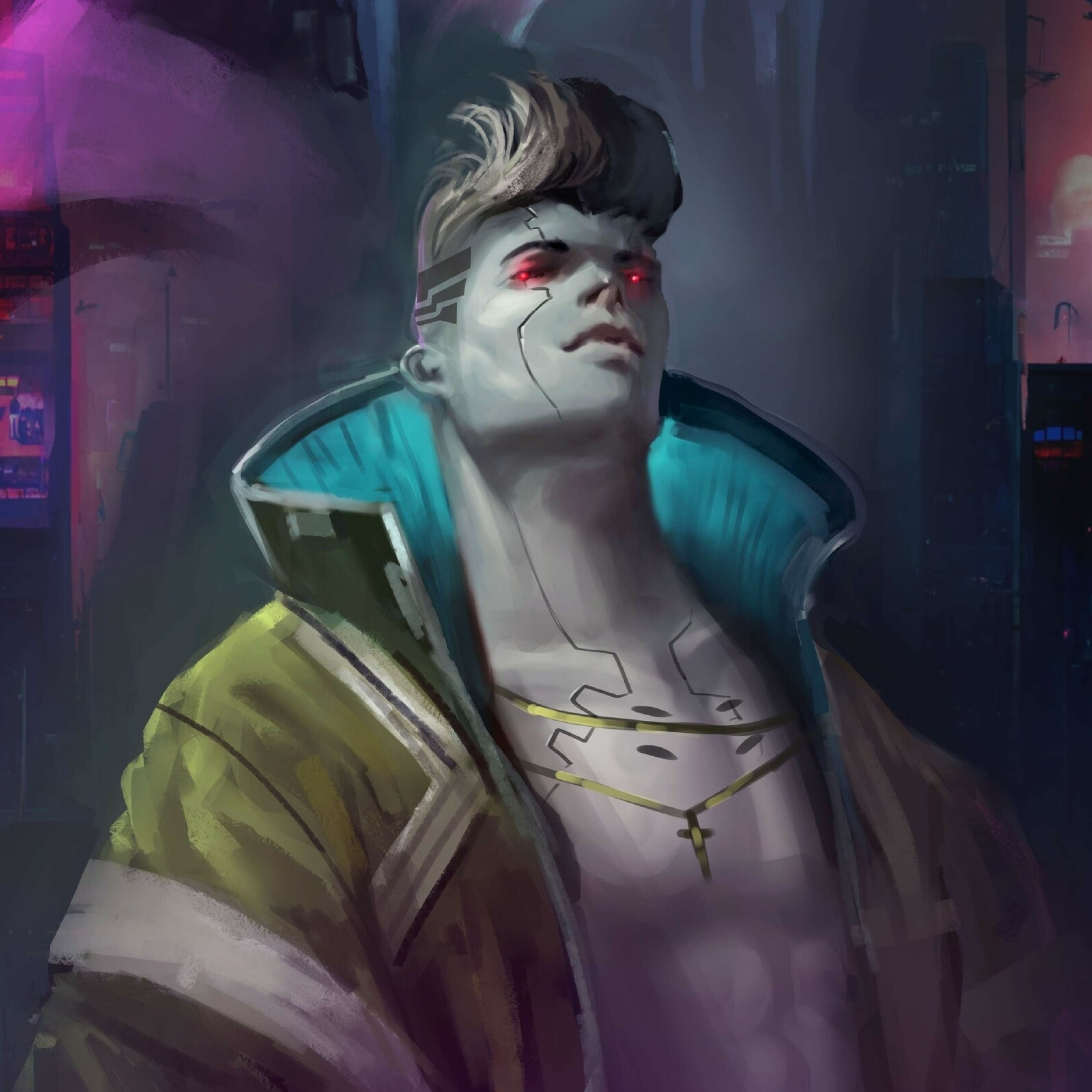 3000x3000 David Cyberpunk Edgerunners Illustration 3000x3000 Resolution ...