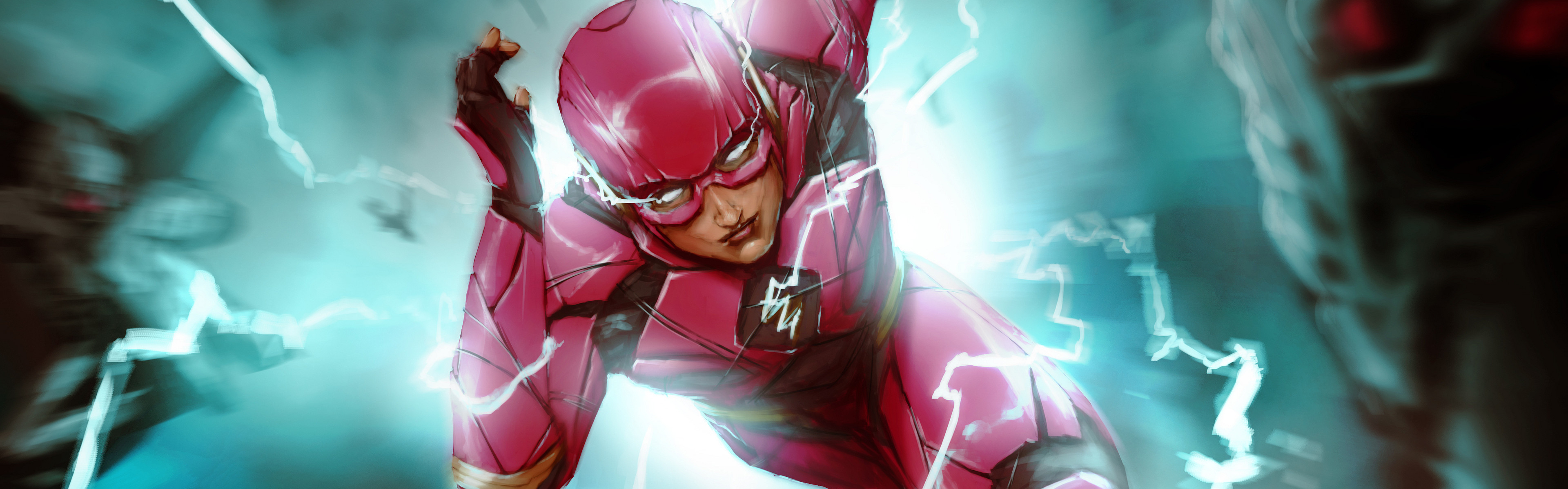3840x1200 Resolution DC Flash Running Art 3840x1200 Resolution ...
