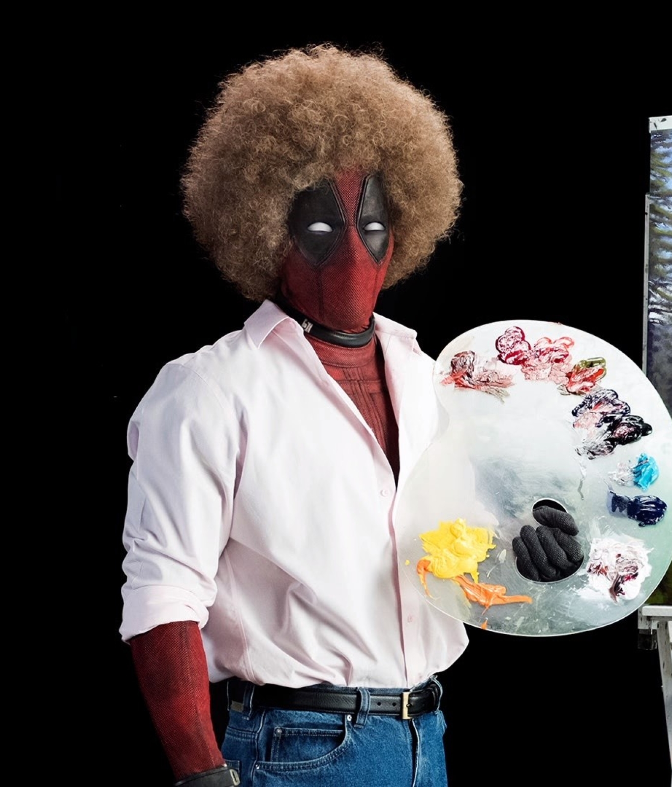 1366x1600 Resolution Deadpool 2 Ryan Reynolds As Bob Ross Painting In ...
