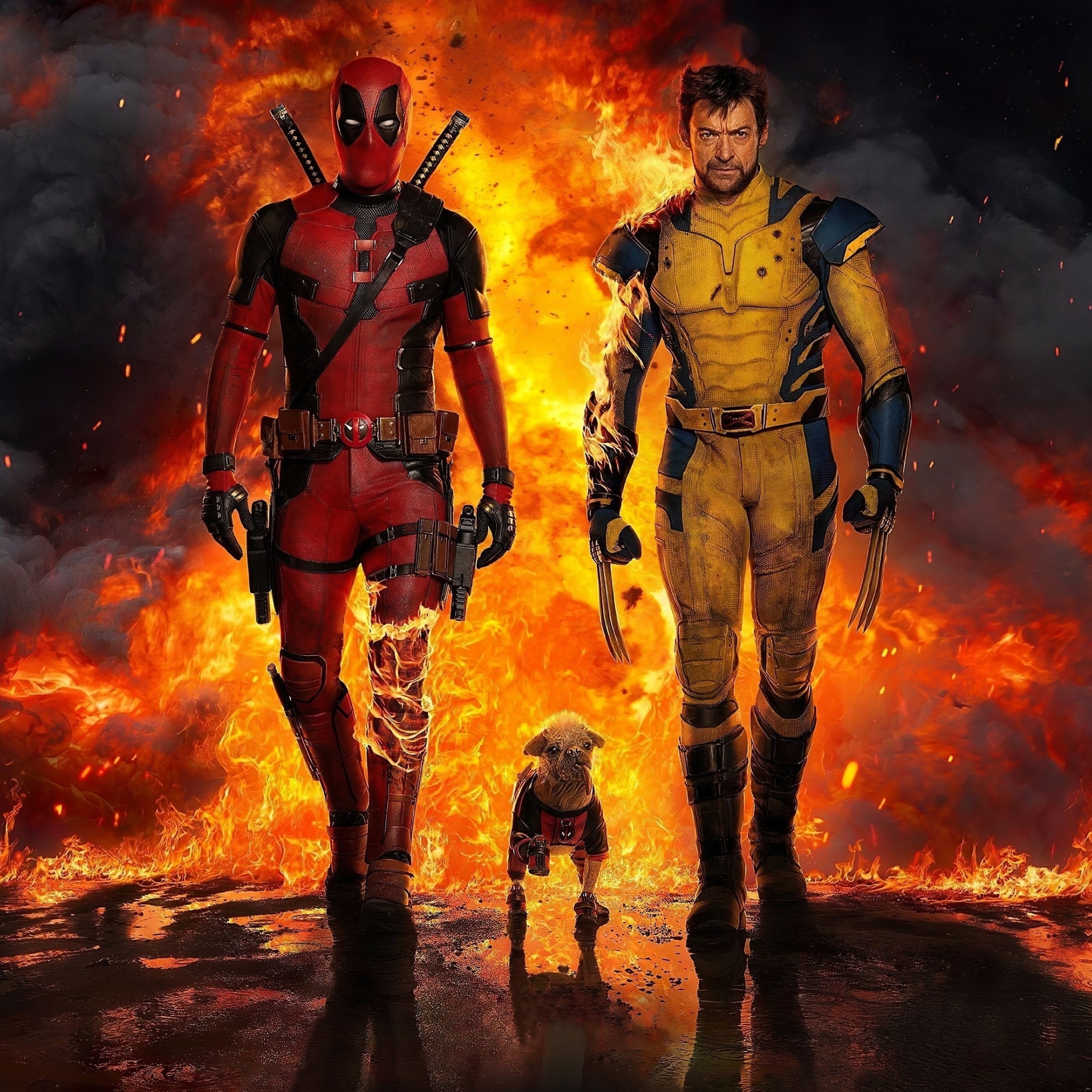 2000x2000 Resolution Deadpool and Wolverine Fighting Together 2000x2000 ...