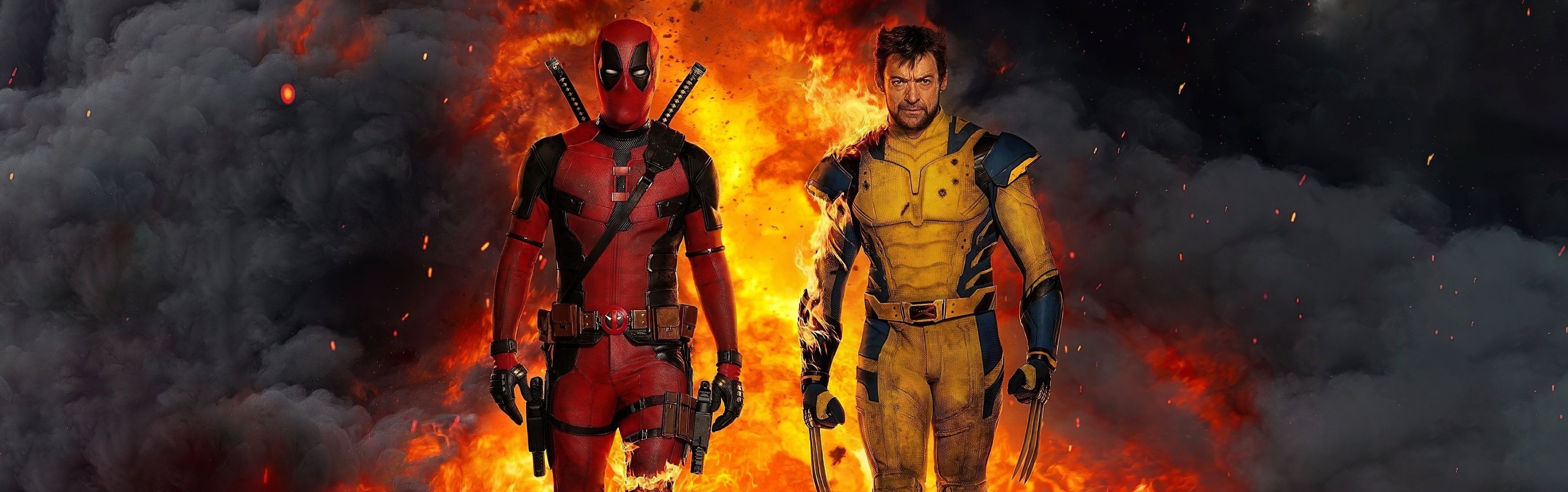 3440x1080 Resolution Deadpool and Wolverine Fighting Together 3440x1080 ...