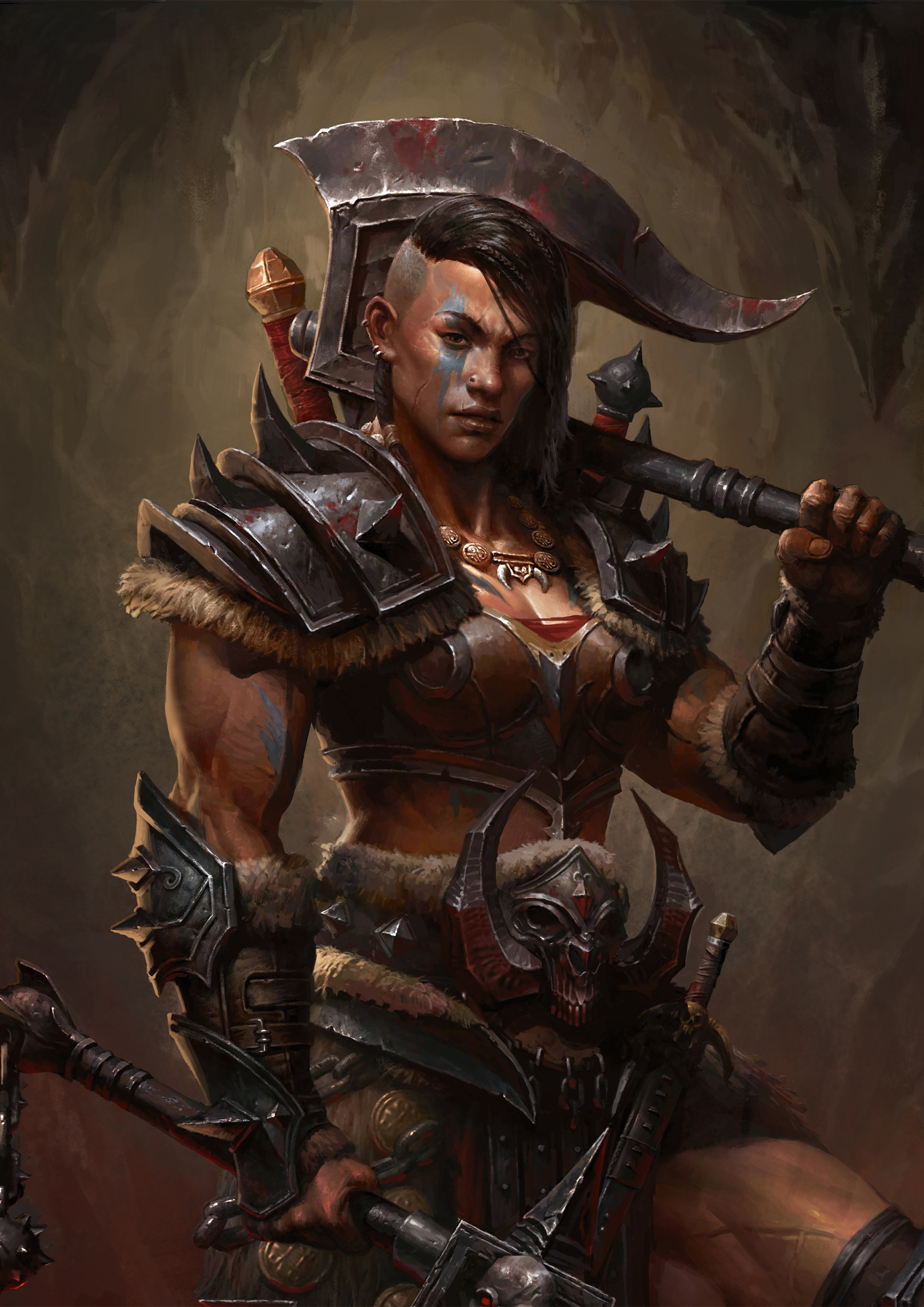 2480x3508 Resolution Diablo Immortal HD Barbarian Female Gaming ...