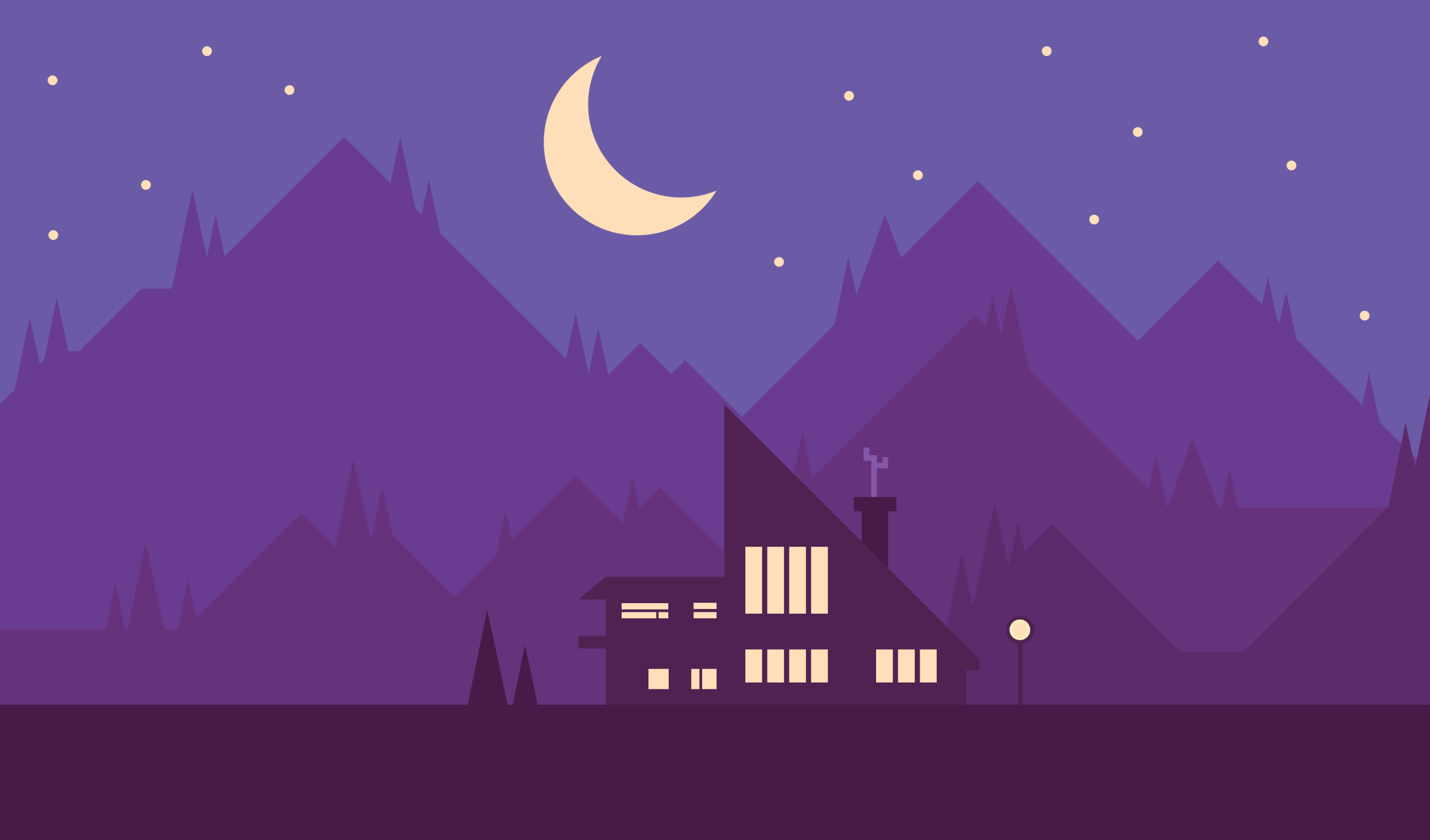 2450x1440 Resolution Digital Home Night View illustration Art 2450x1440 ...