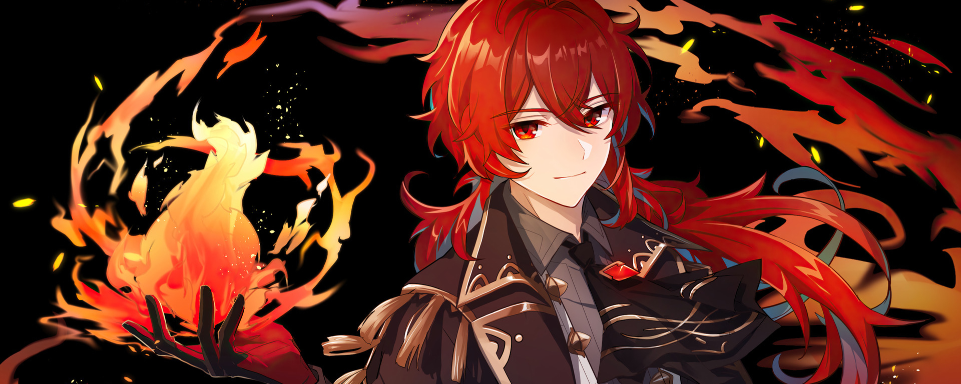 1920x768 Resolution Diluc Genshin Impact Digital Art 1920x768 ...