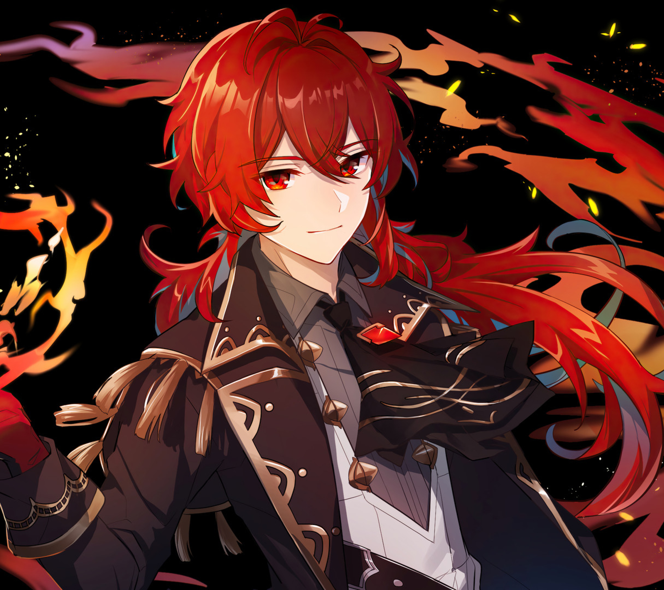 2160x1920 Diluc Genshin Impact Digital Art 2160x1920 Resolution ...
