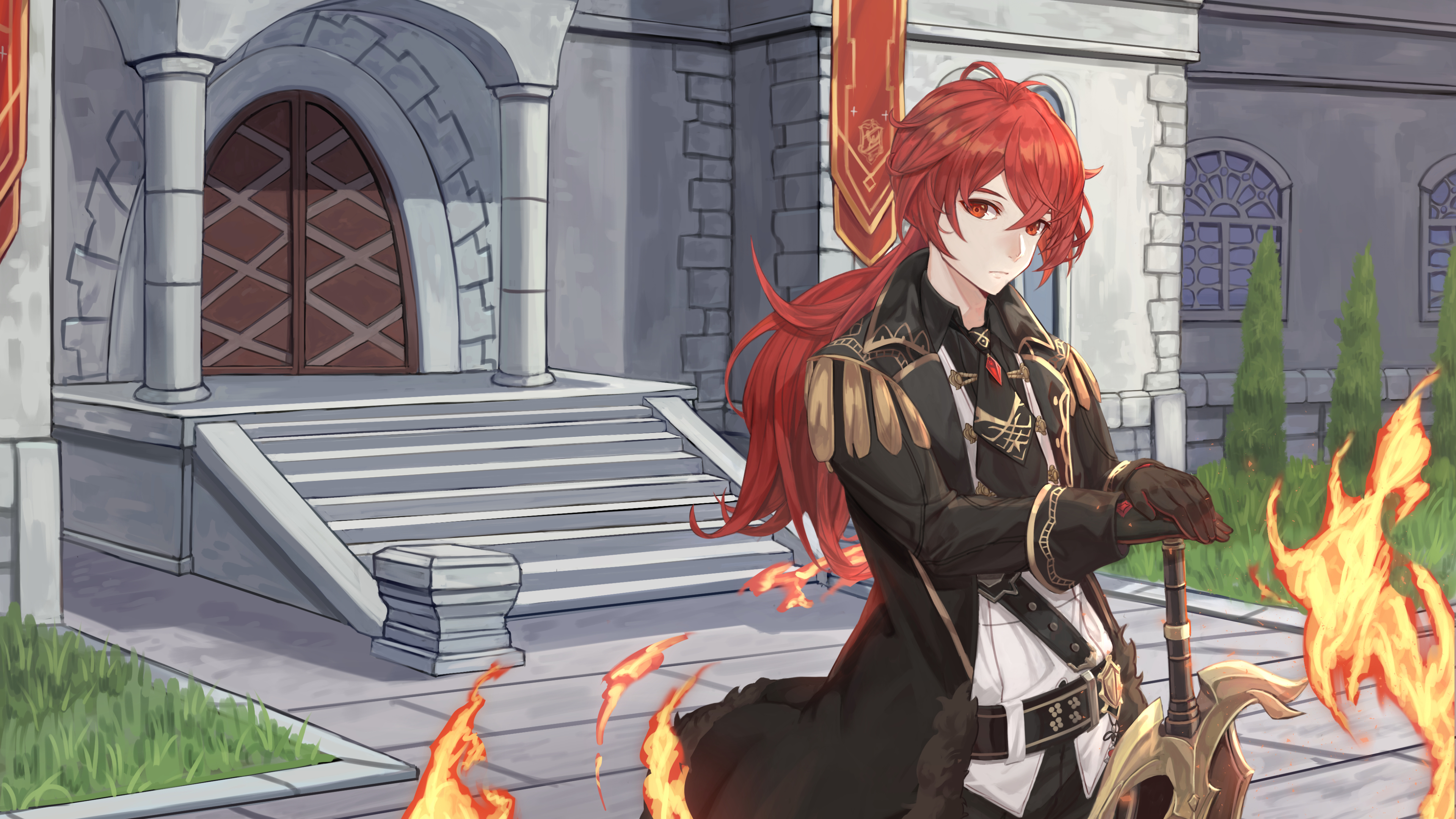 3840x2161 Diluc Genshin Impact Portrait 3840x2161 Resolution Wallpaper ...