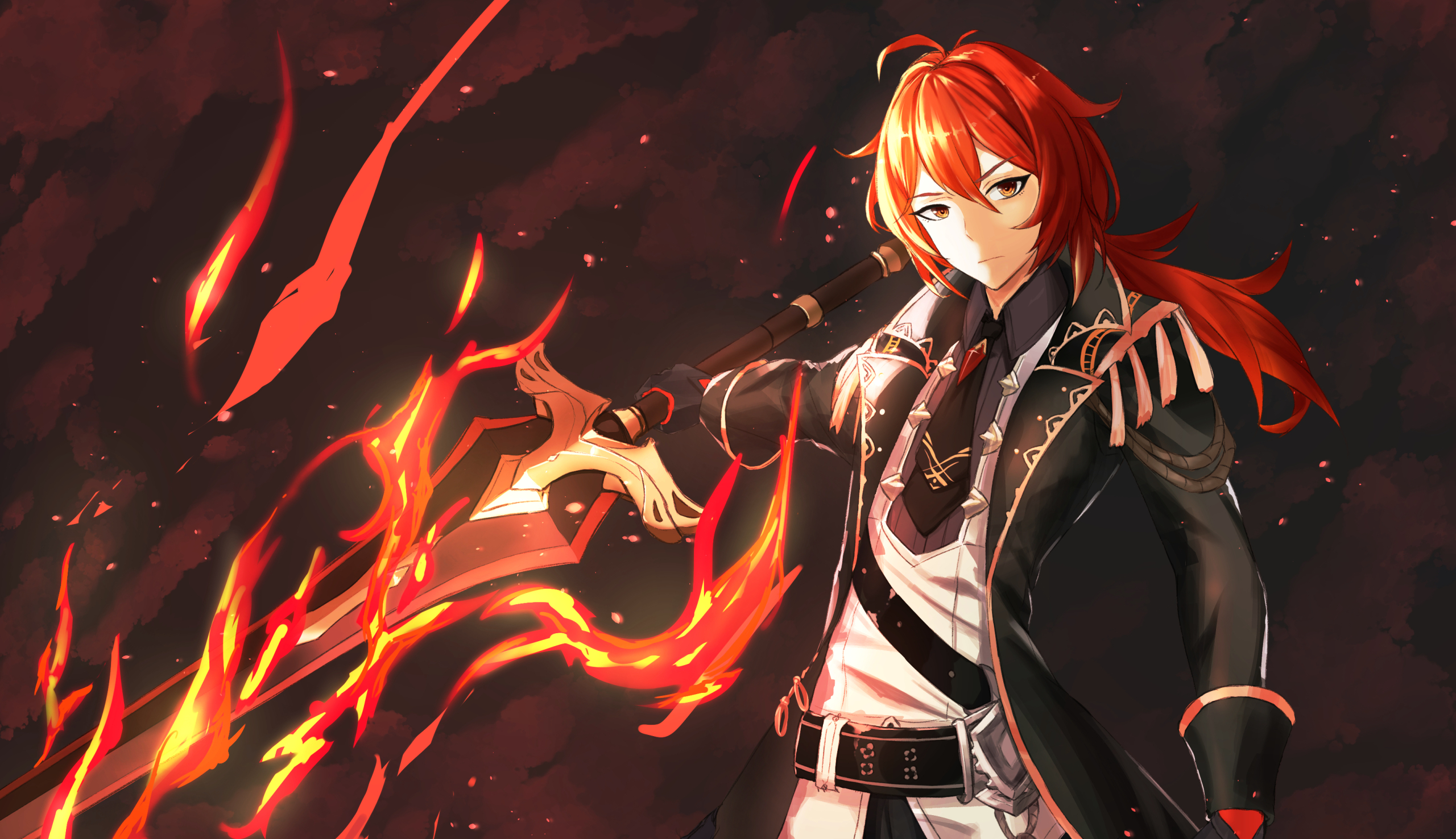 2560x1476 Resolution Diluc Genshin Impact Warrior 2560x1476 Resolution ...