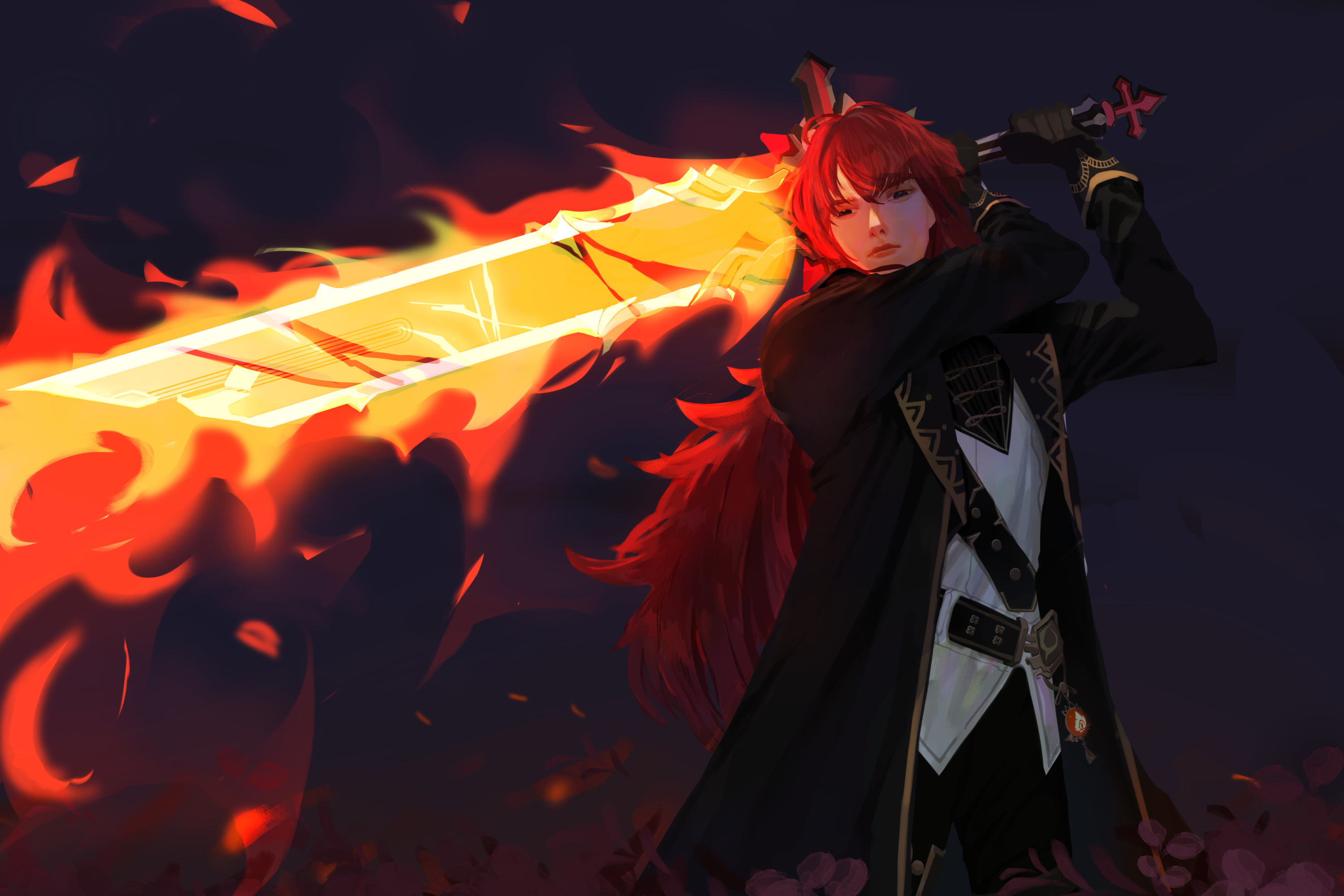 3000x2000 Resolution Diluc with Sword Genshin Impact 4K 3000x2000 ...