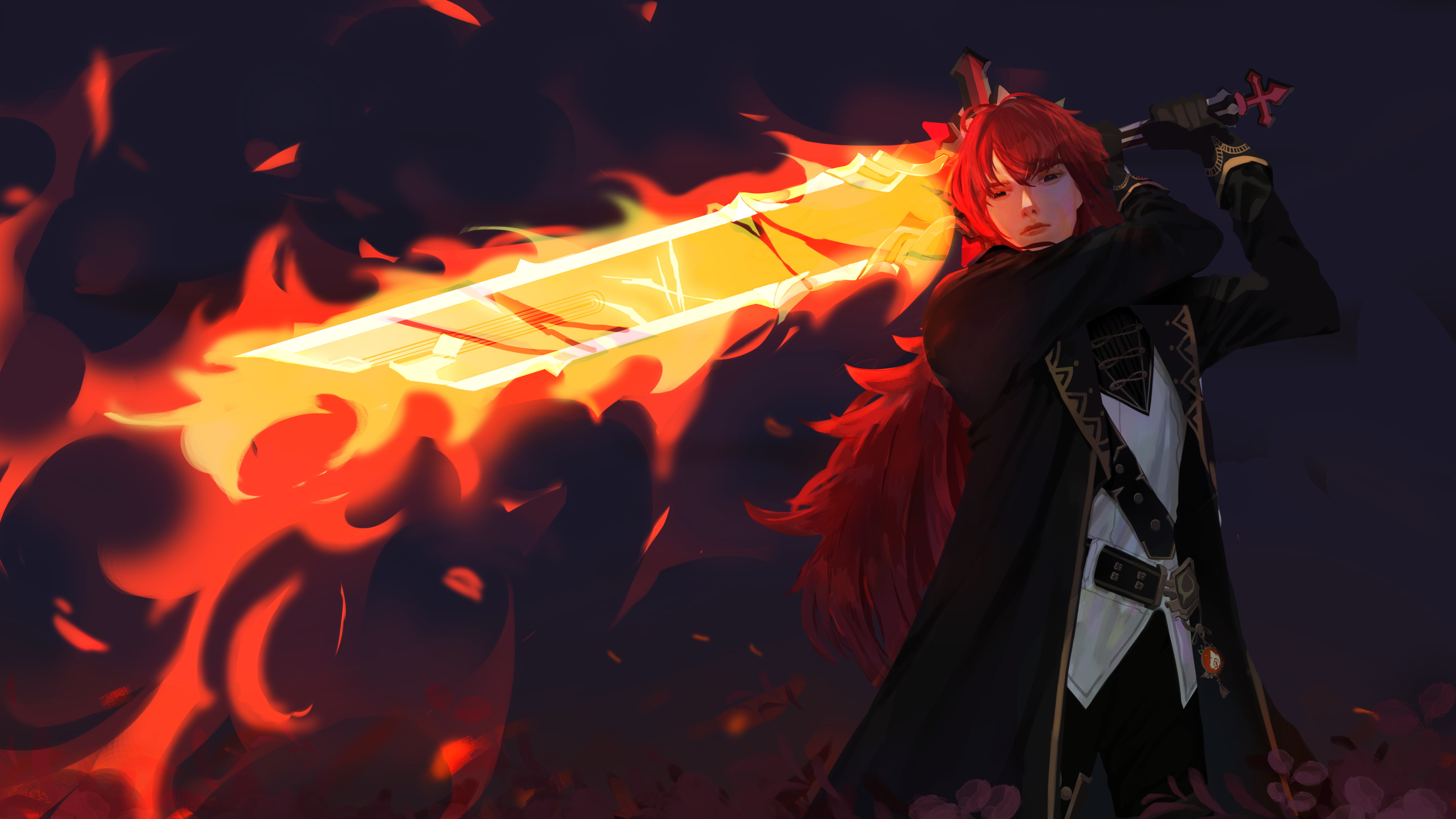 5120x2879 Resolution Diluc with Sword Genshin Impact 4K 5120x2879 ...
