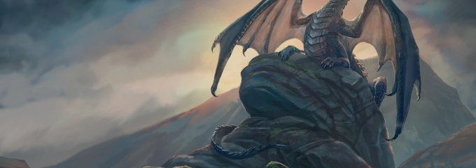 680x240 Resolution dragon, rock, art 680x240 Resolution Wallpaper ...