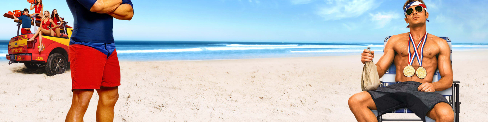 1600x400 Resolution Dwayne 'The Rock' Johnson And Zac Efron In Baywatch ...