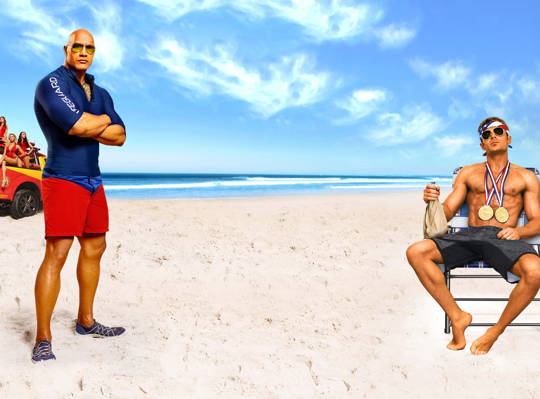 2048x1512 Resolution Dwayne 'The Rock' Johnson And Zac Efron In ...