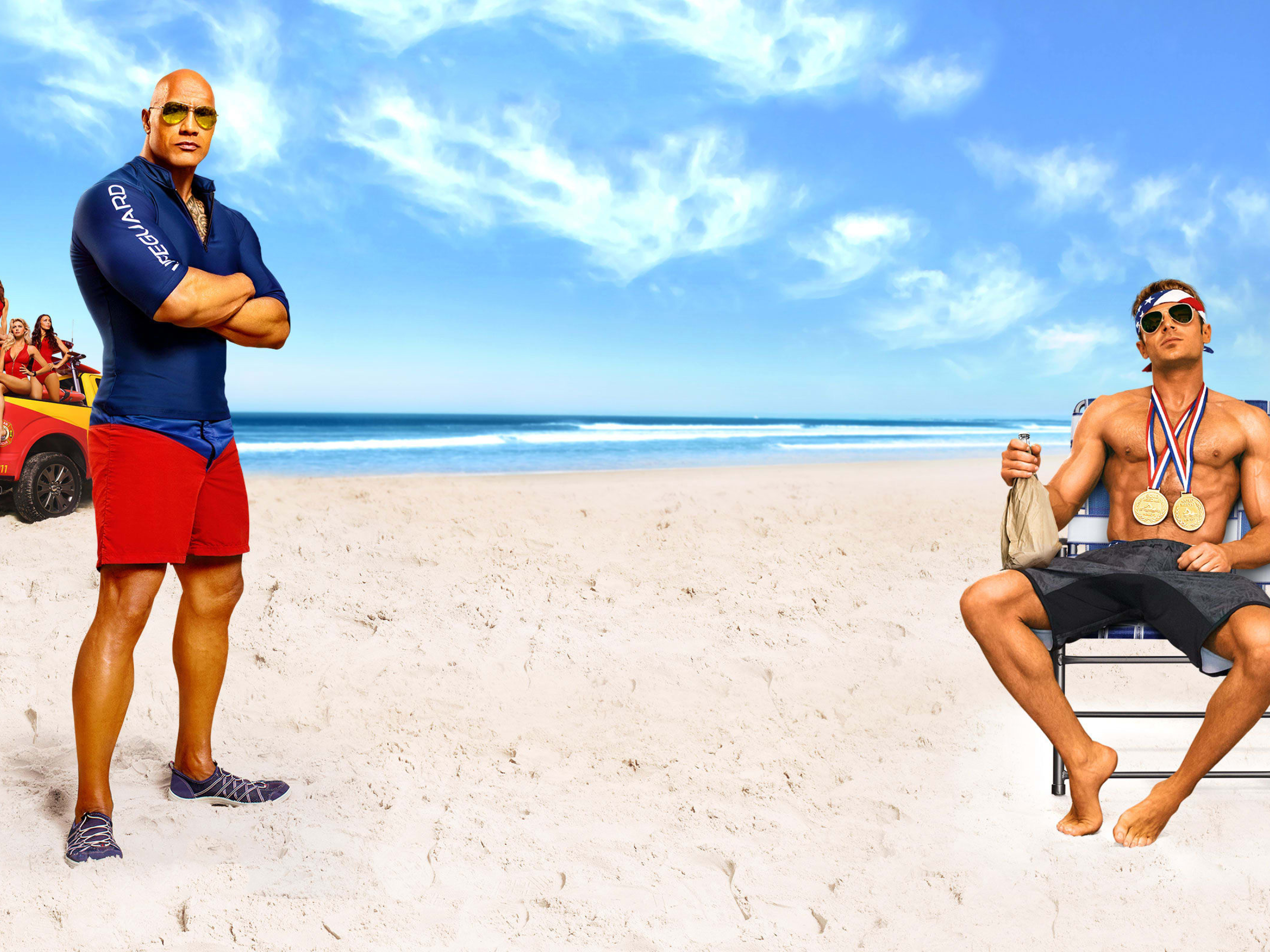 3200x2400 Resolution Dwayne 'The Rock' Johnson And Zac Efron In ...