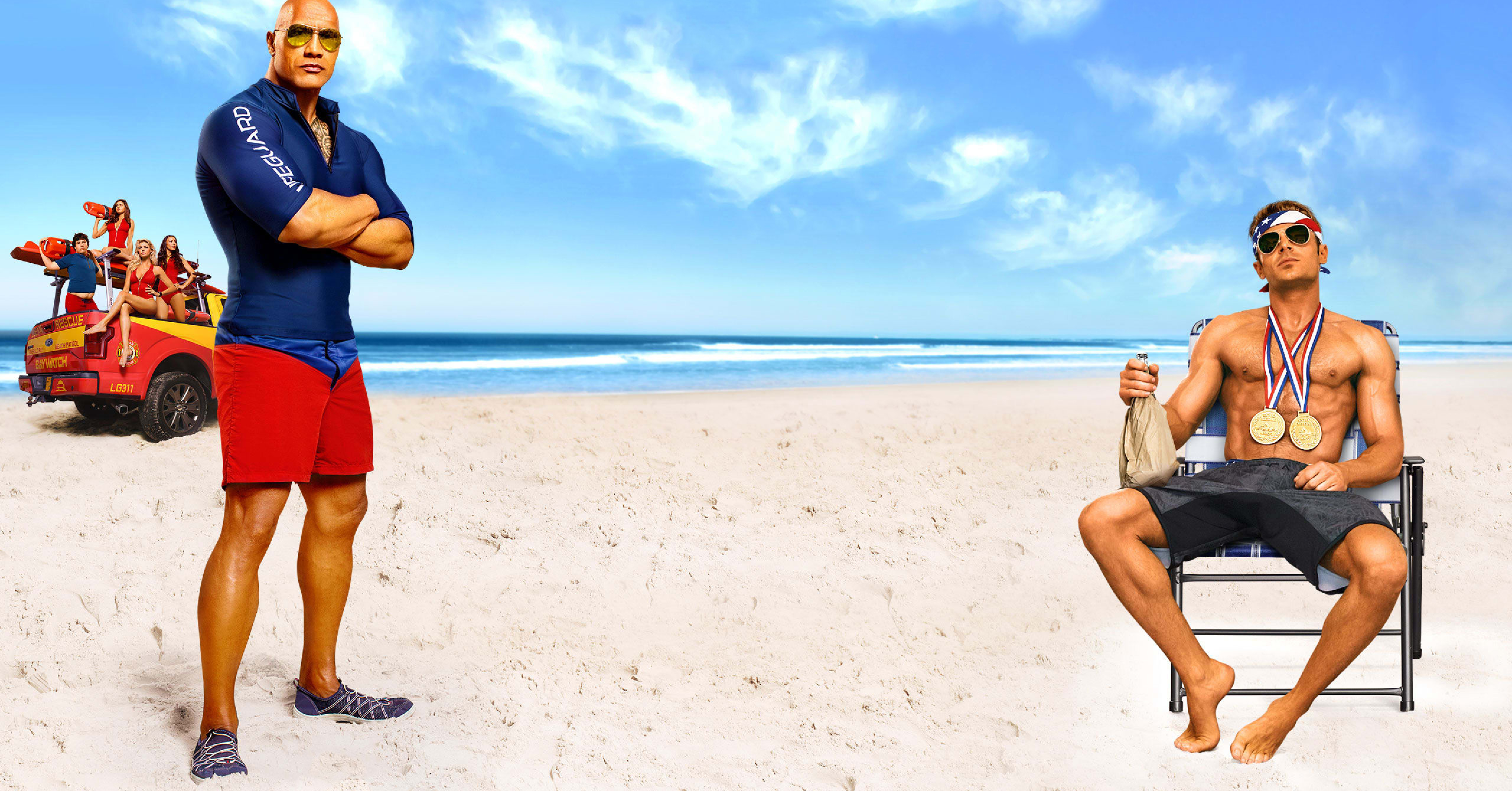 5120x2680 Resolution Dwayne 'The Rock' Johnson And Zac Efron In ...