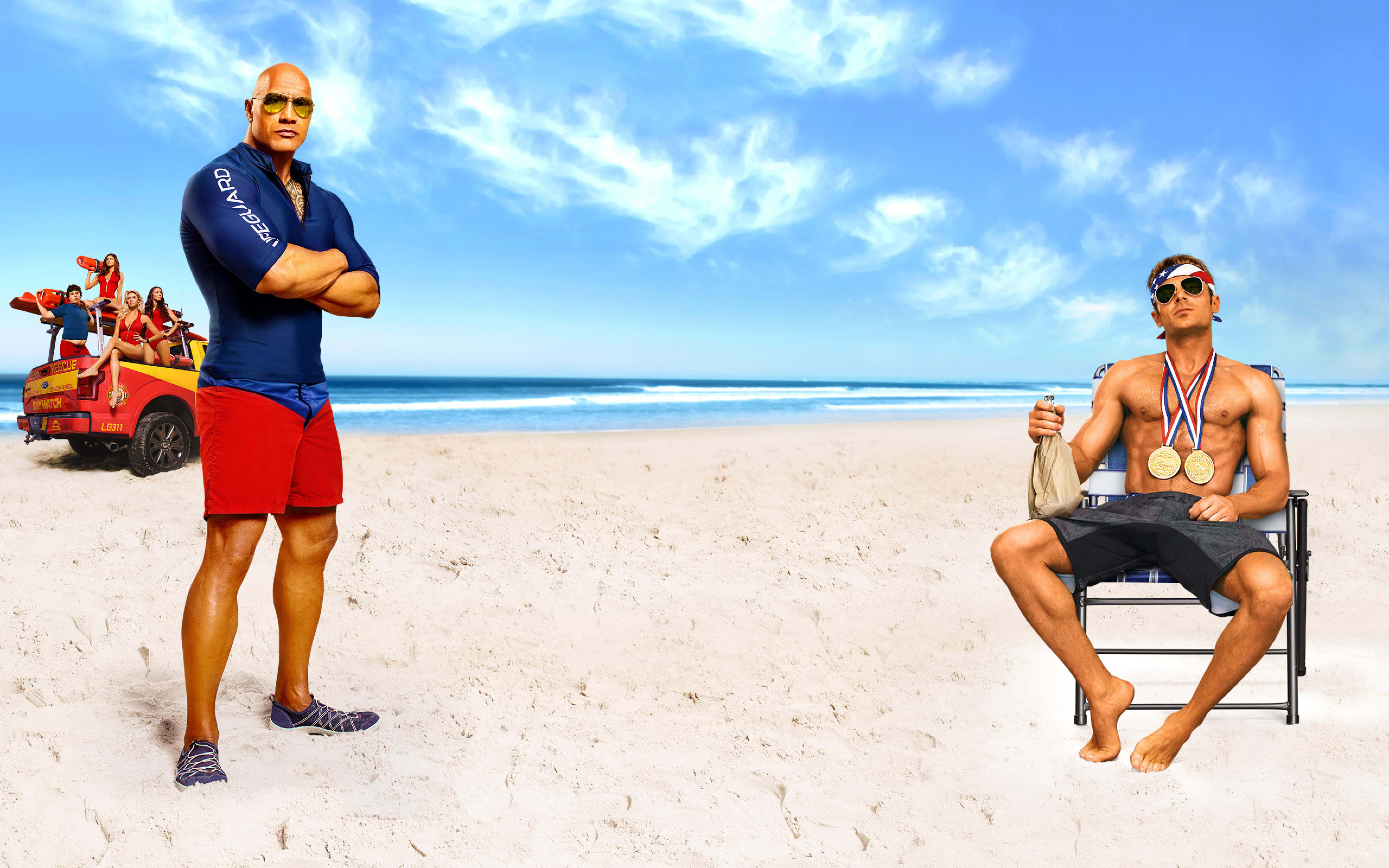 5120x3200 Resolution Dwayne 'The Rock' Johnson And Zac Efron In ...