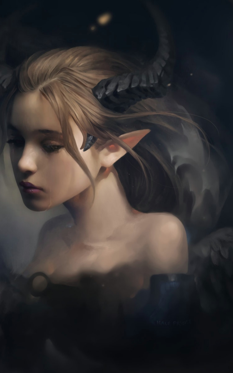 802x1282 Resolution elf, horns, fantasy 802x1282 Resolution Wallpaper ...