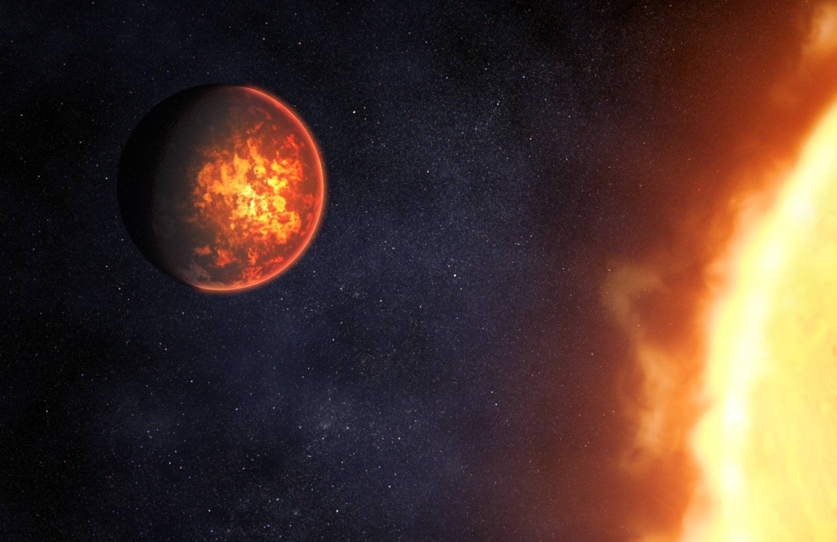 1676x1085 Resolution Exoplanet 55 Cancri e and Its Star Illustration ...