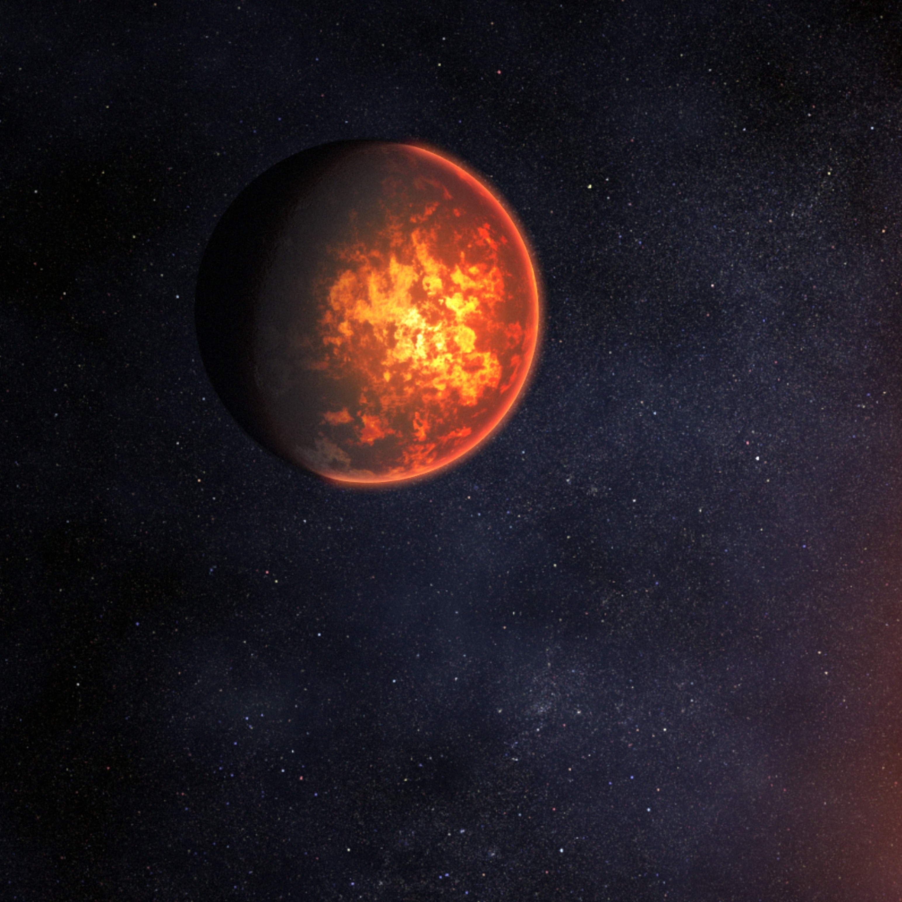 3088x3088 Resolution Exoplanet 55 Cancri e and Its Star Illustration ...