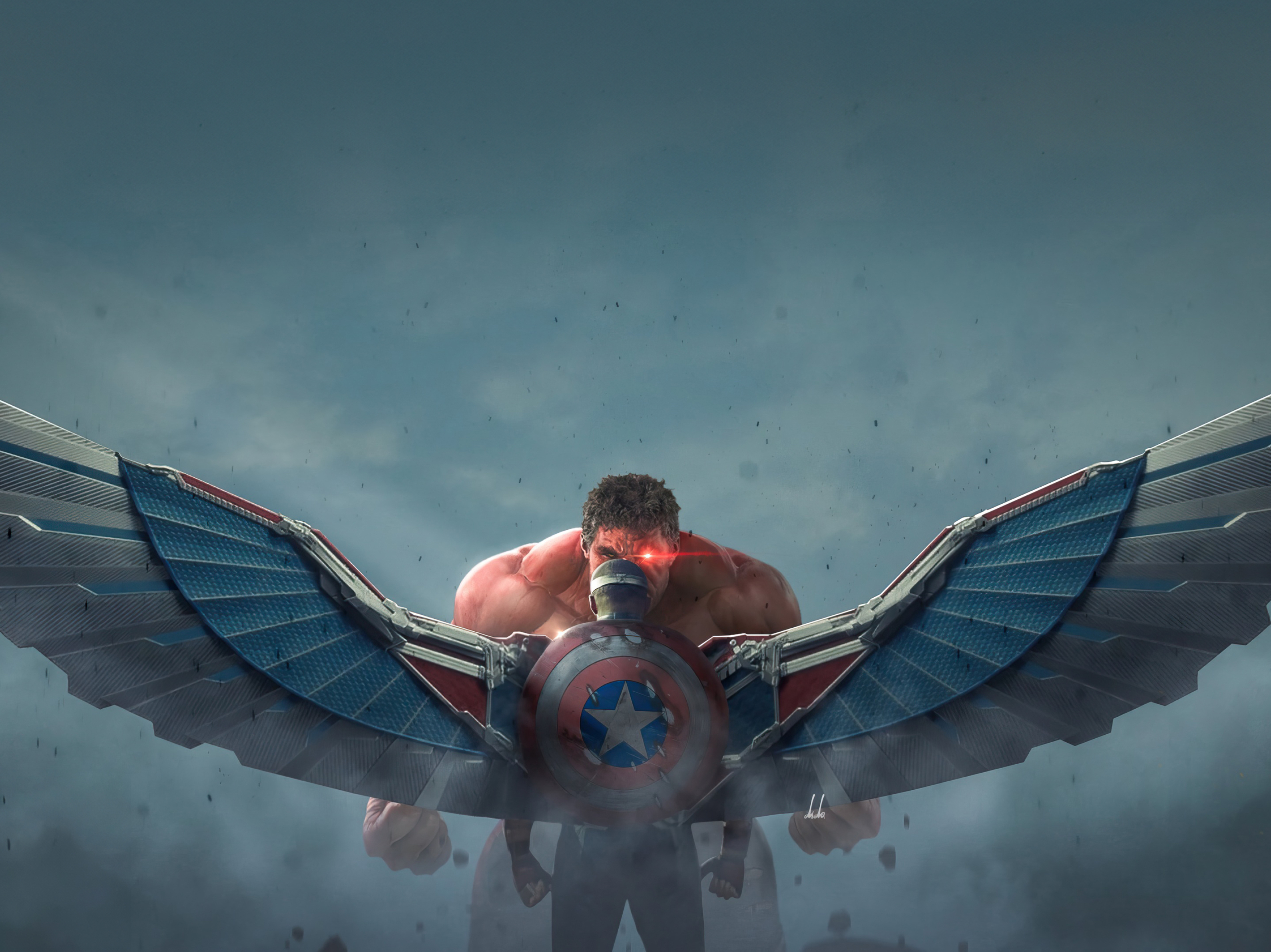 3180x2383 Resolution Face Off of Captain America and Red Hulk 3180x2383 ...