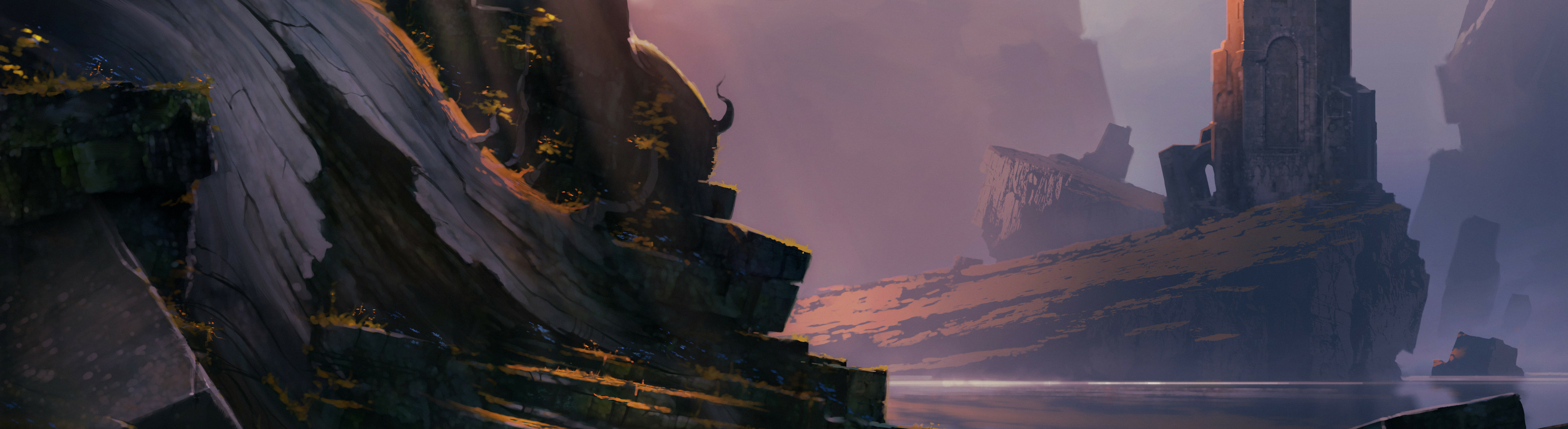 5120x1400 Resolution Fantasy Ruin 4k 5120x1400 Resolution Wallpaper ...