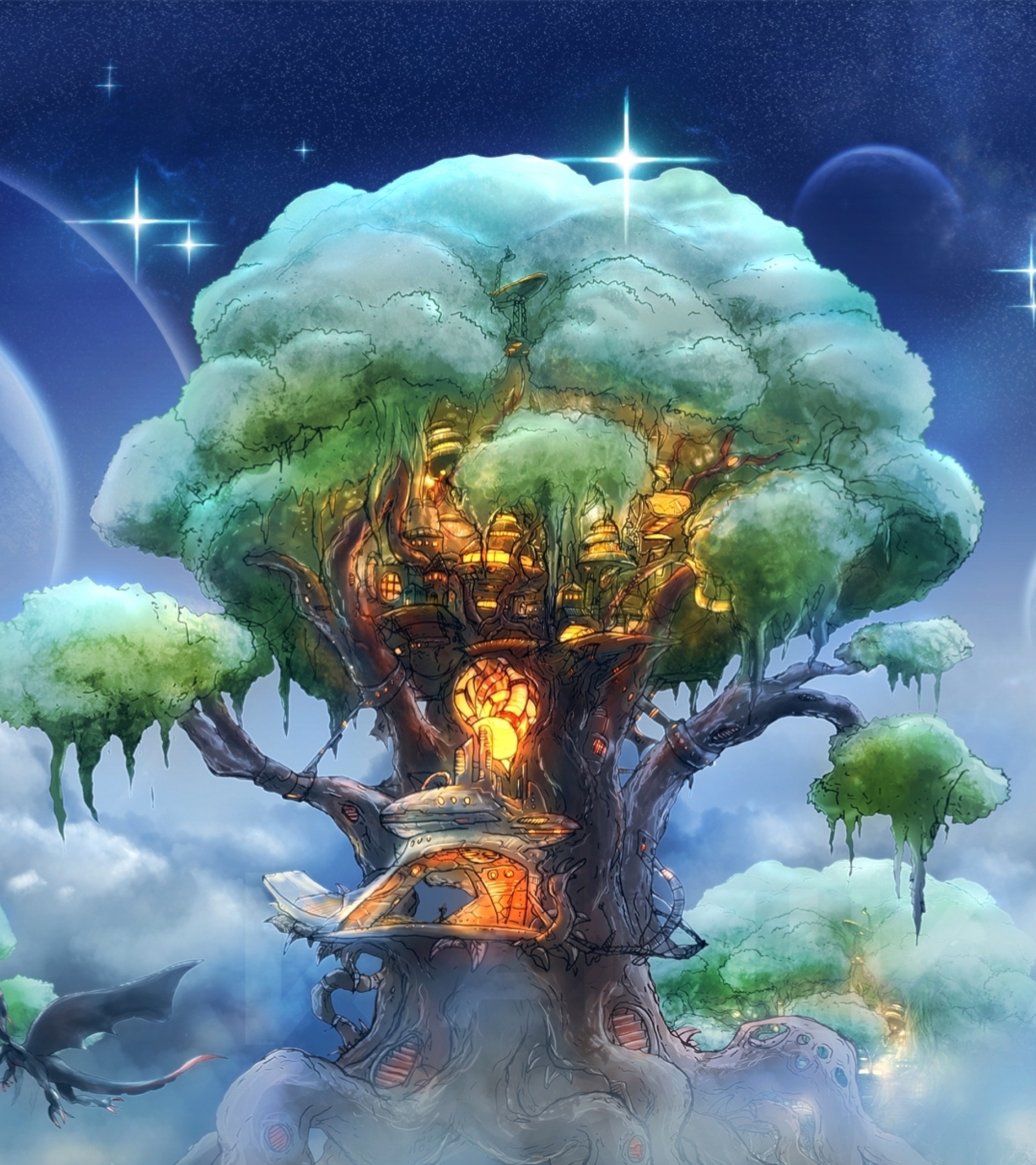 1920x2160 Resolution fantasy, tree, art 1920x2160 Resolution Wallpaper ...