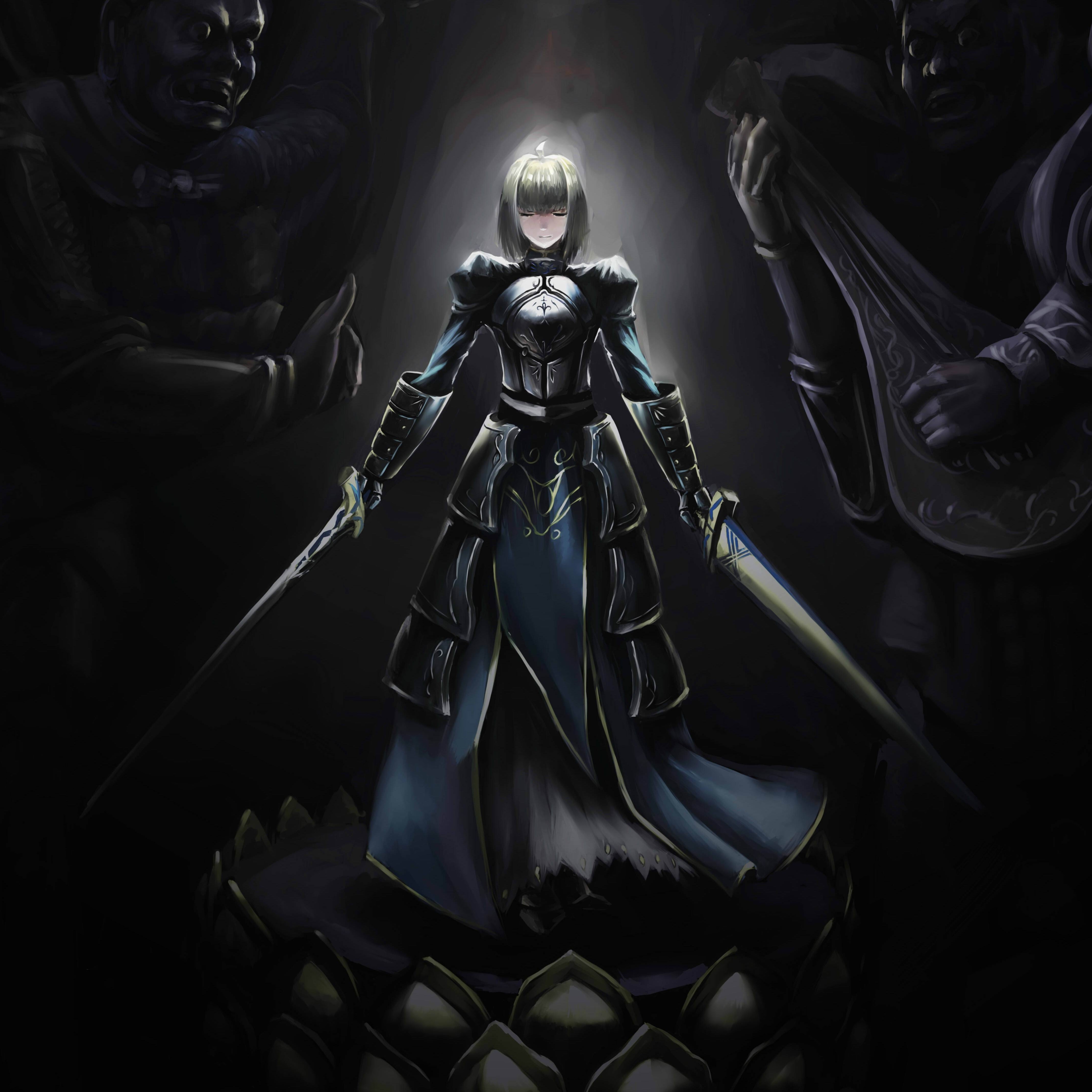 3000x3000 fate stay night, saber, girl 3000x3000 Resolution Wallpaper ...