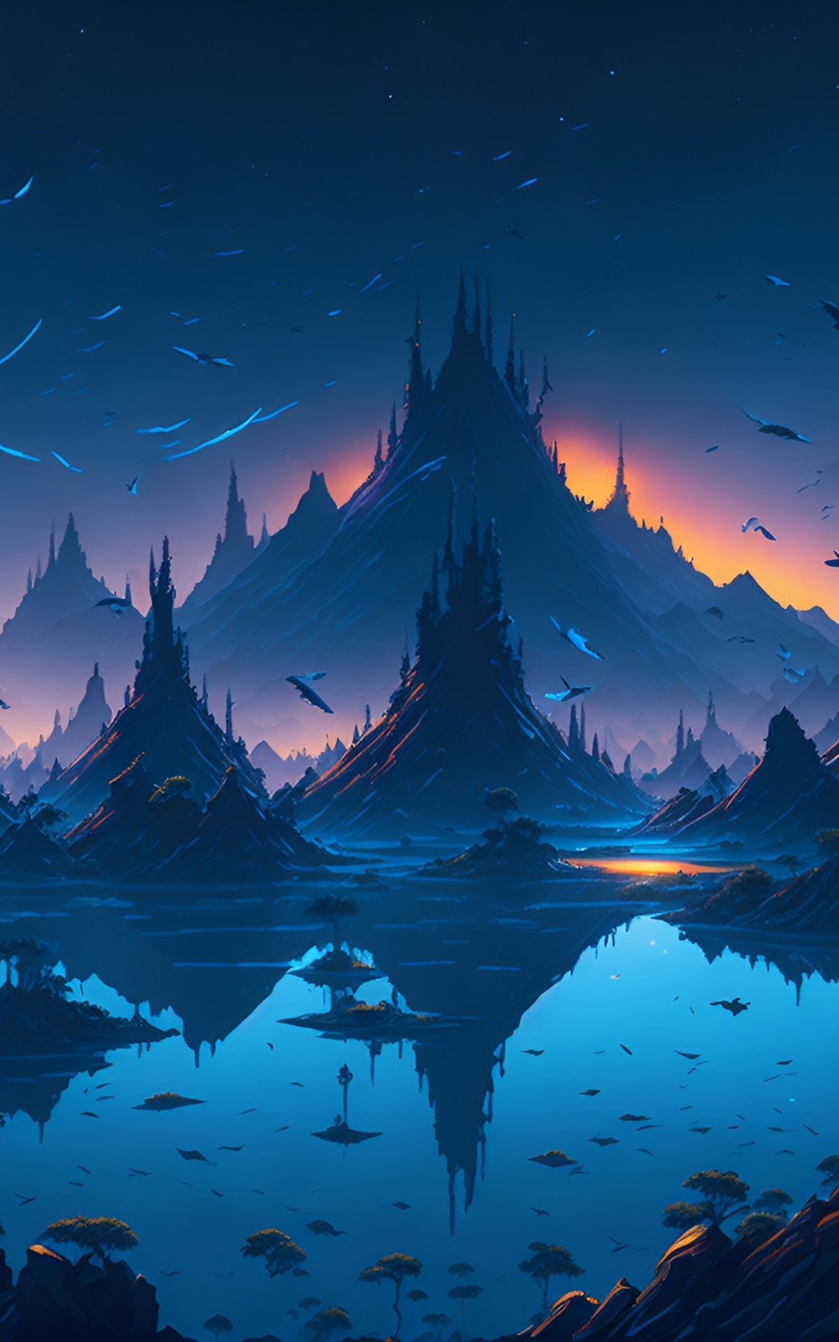 1200x1920 Floating Islands Jungle HD AI Cool 1200x1920 Resolution ...