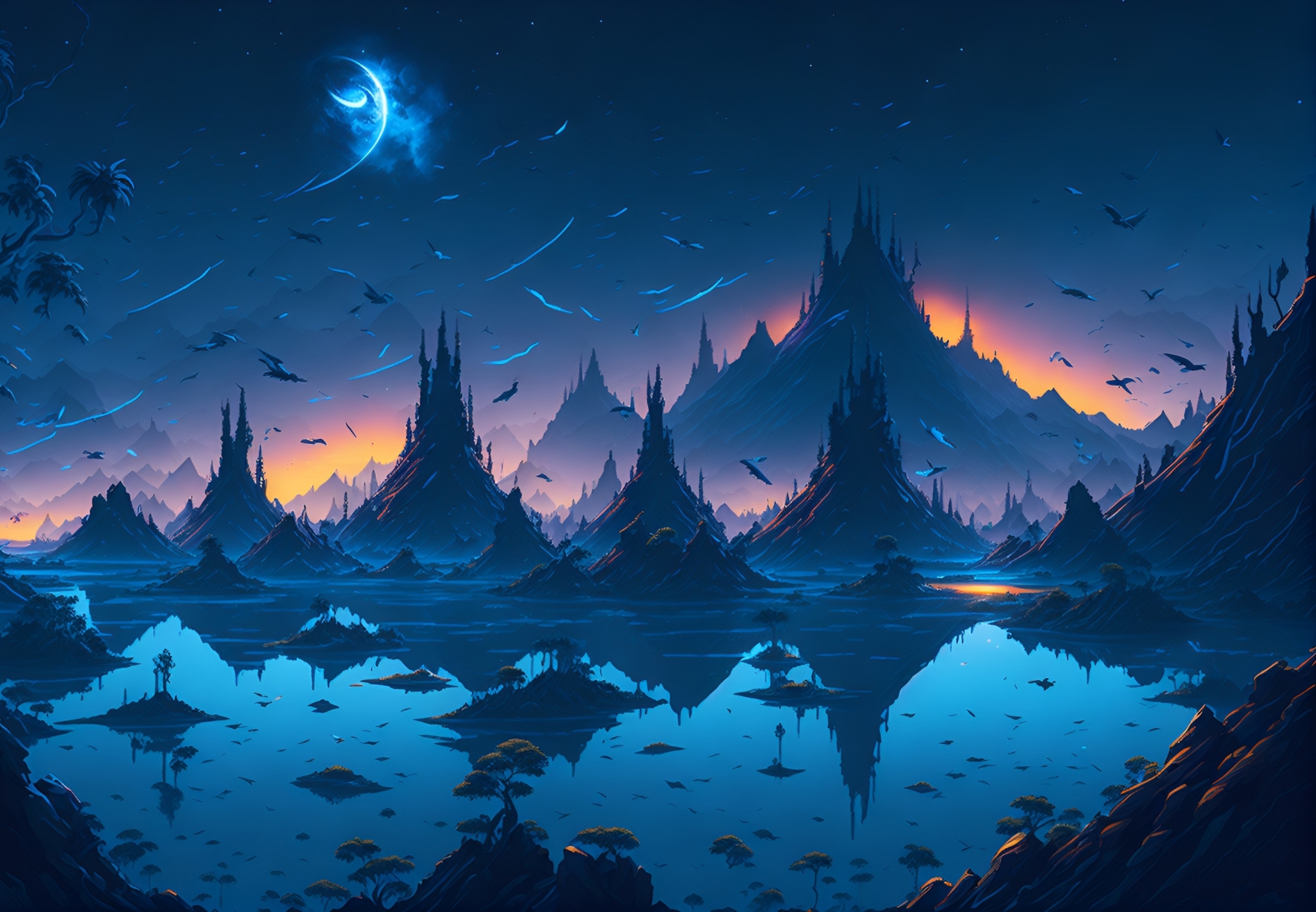 1893x1313 Floating Islands Jungle HD AI Cool 1893x1313 Resolution ...