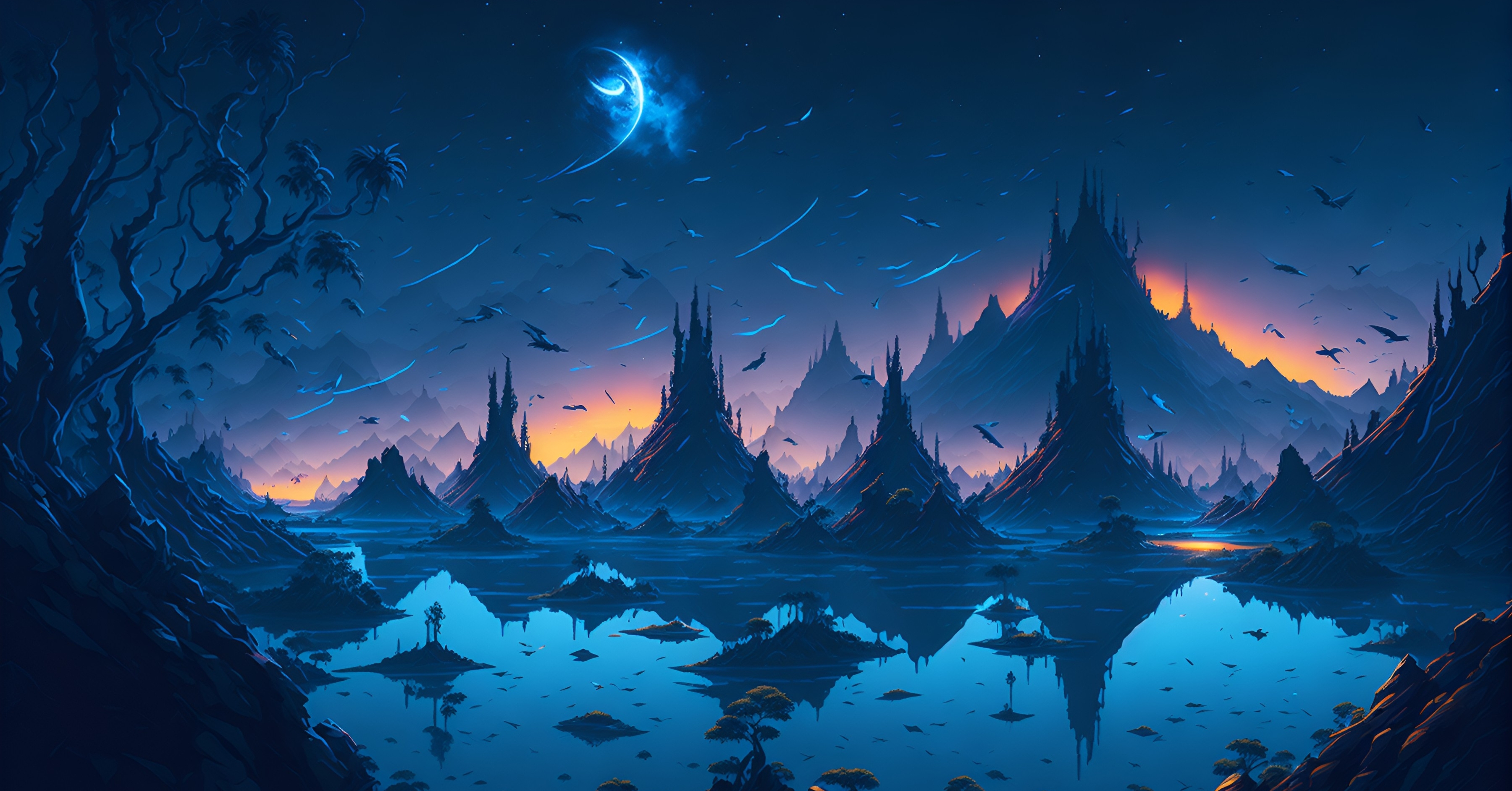 5120x2680 Resolution Floating Islands Jungle HD AI Cool 5120x2680 ...