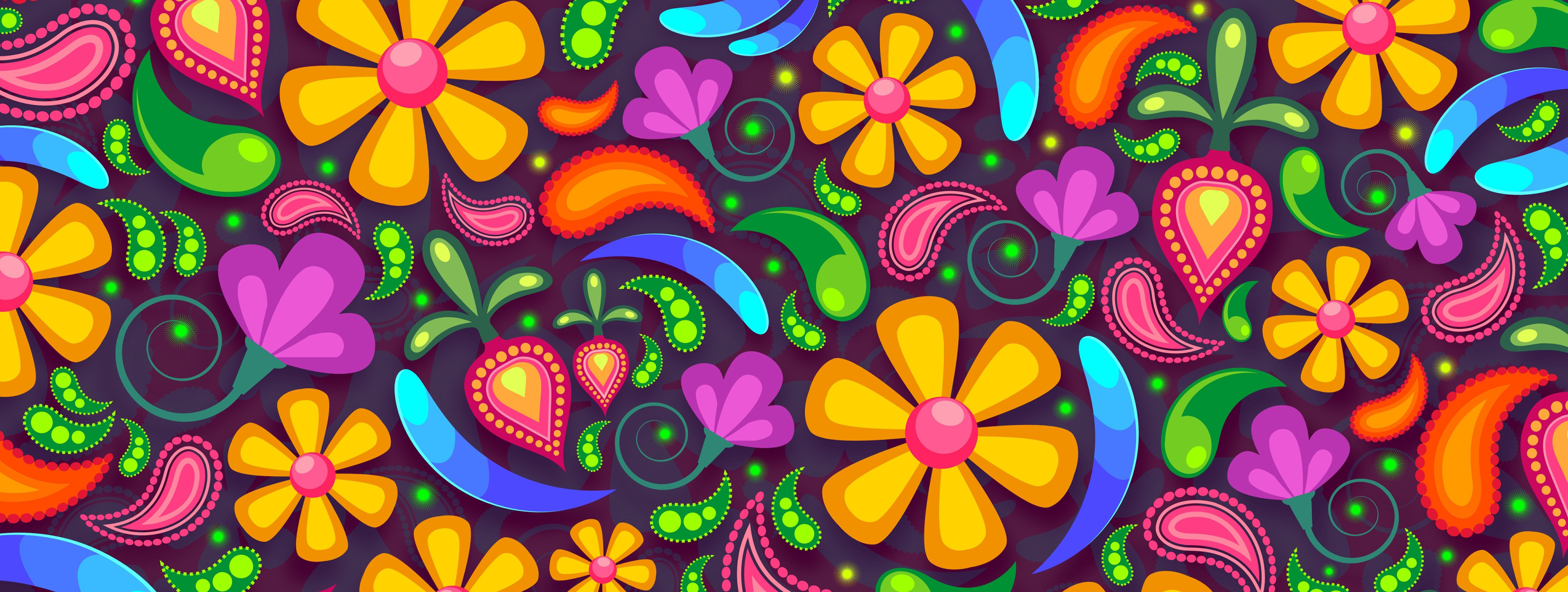 2860x1080 Resolution Flower 4K Pattern 2860x1080 Resolution Wallpaper ...