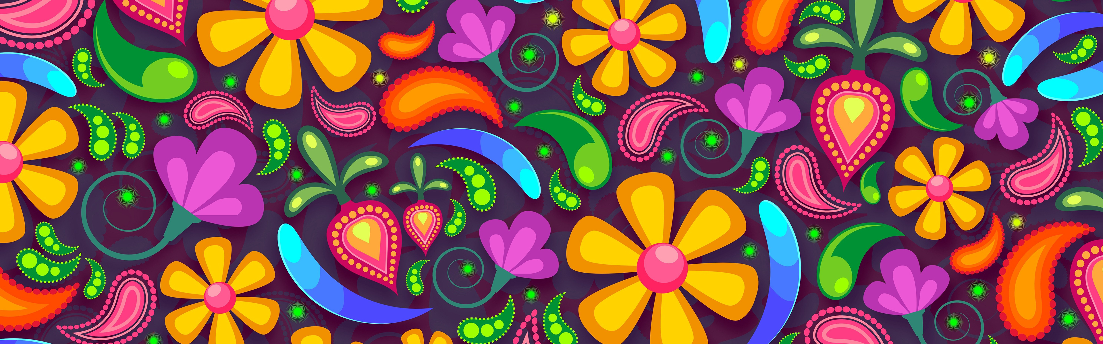 3840x1200 Resolution Flower 4K Pattern 3840x1200 Resolution Wallpaper ...