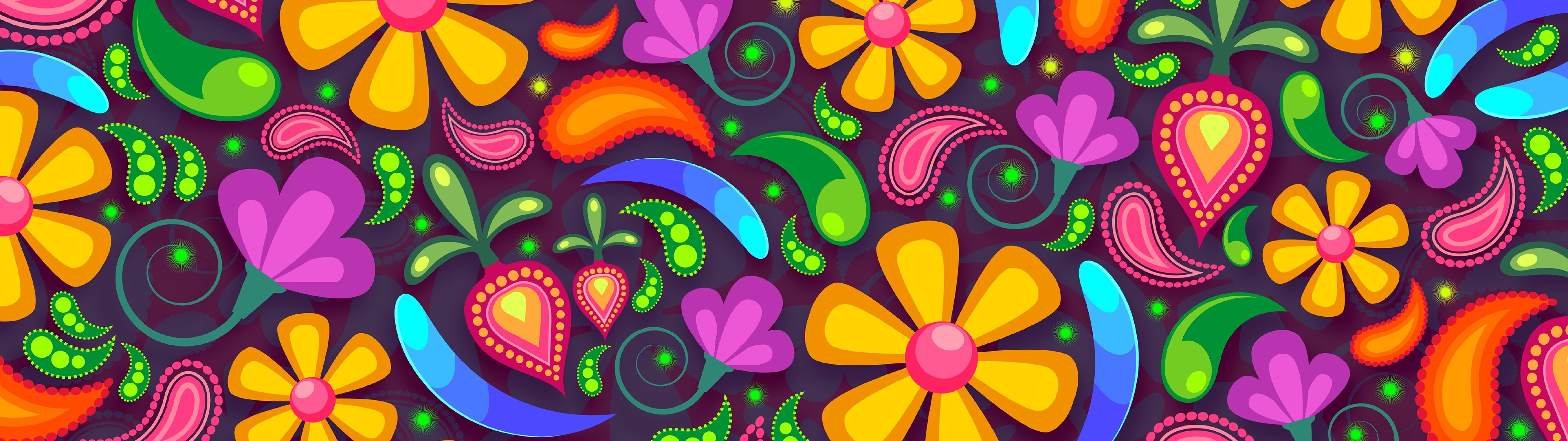 7689x2160 Resolution Flower 4K Pattern 7689x2160 Resolution Wallpaper ...