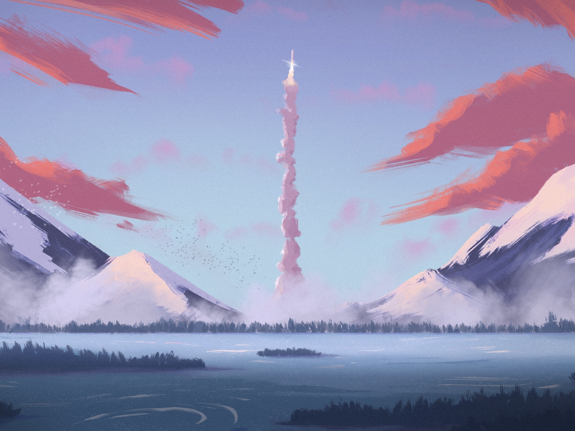 1920x1440 Flying Rocket 5k Digital Art 1920x1440 Resolution Wallpaper ...