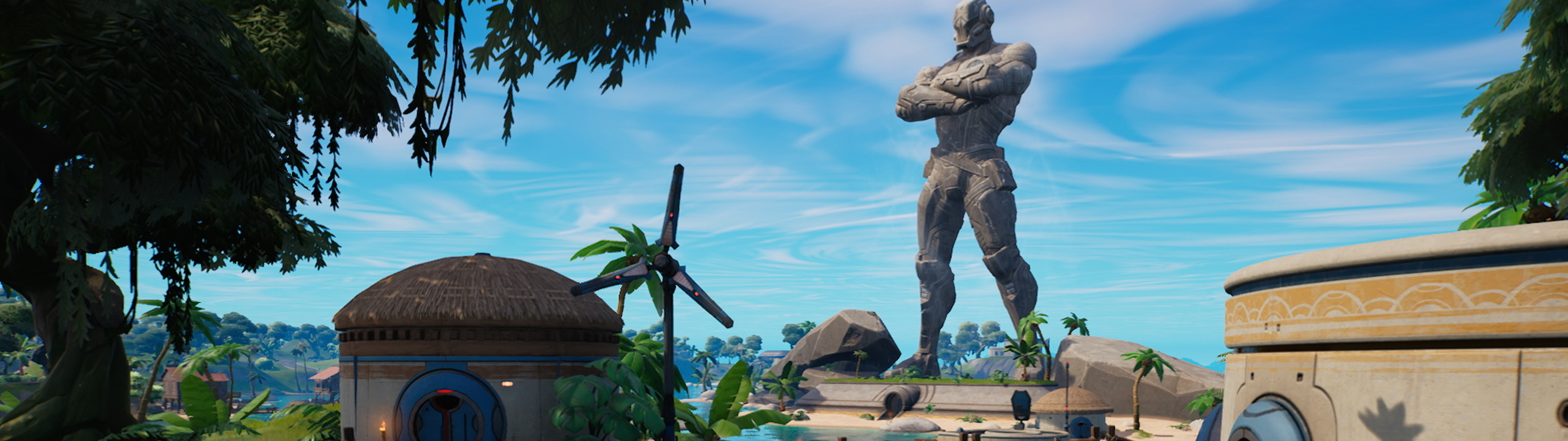 7680x2160 Resolution Fortnite The Foundation Statue 7680x2160 ...