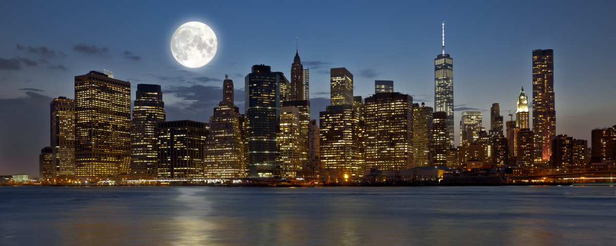 1200x480 Resolution Full Moon over Manhattan 1200x480 Resolution ...