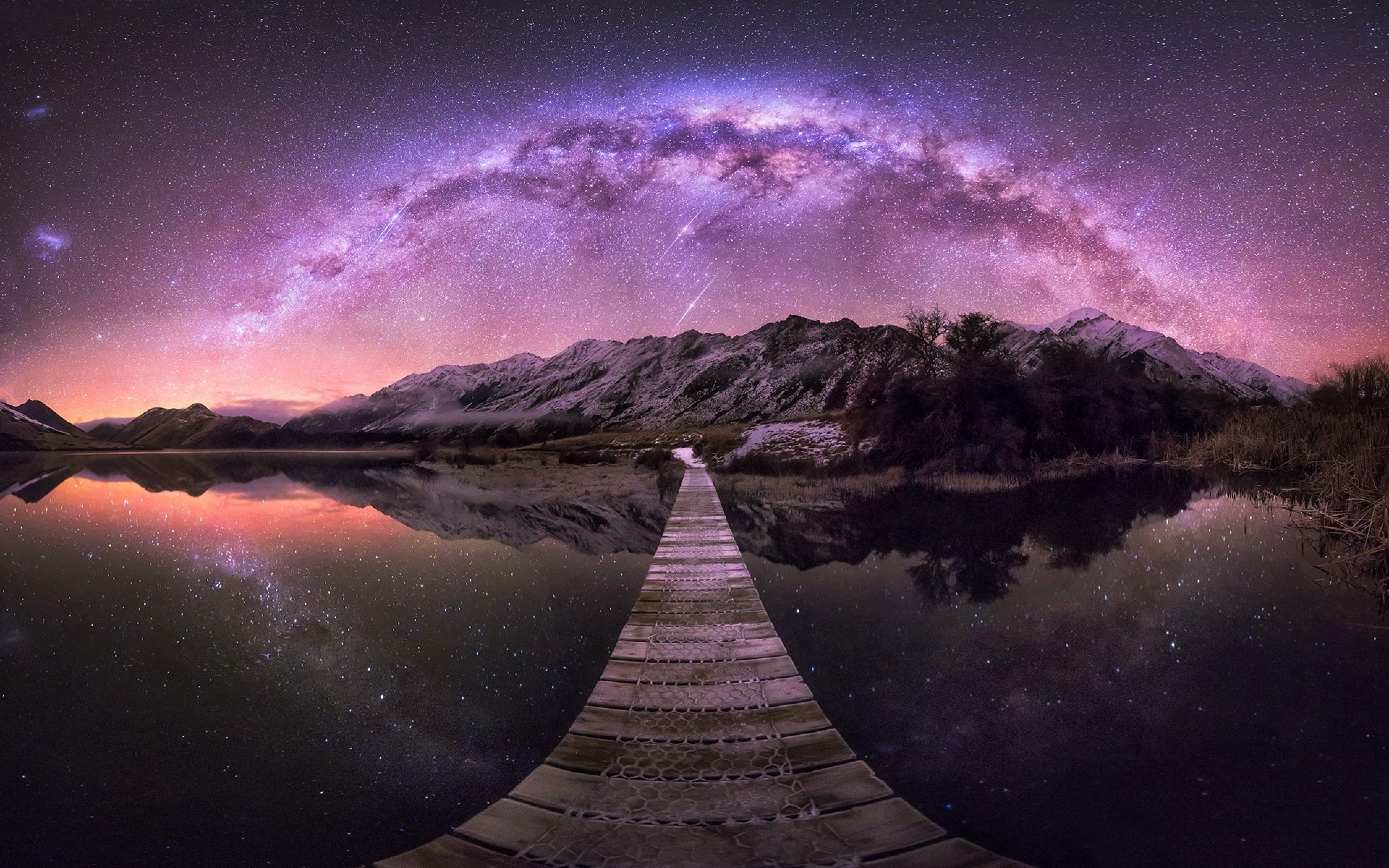 3840x2400 Resolution Galaxy Stars Over Mountain UHD 4K 3840x2400 
