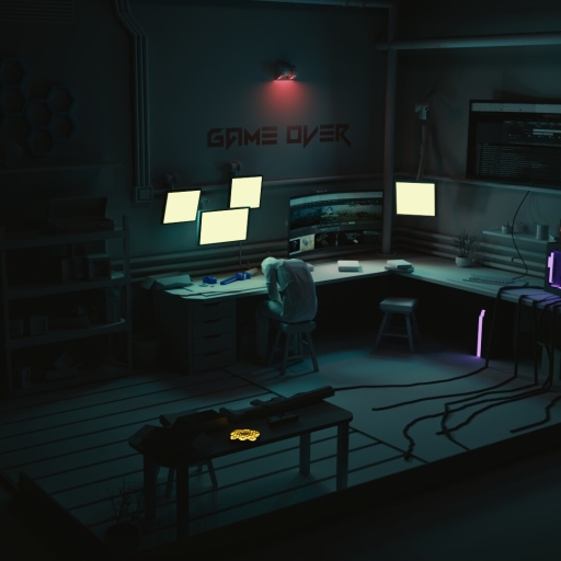512x512 Game Over Hacker Setup 512x512 Resolution Wallpaper, HD Artist ...