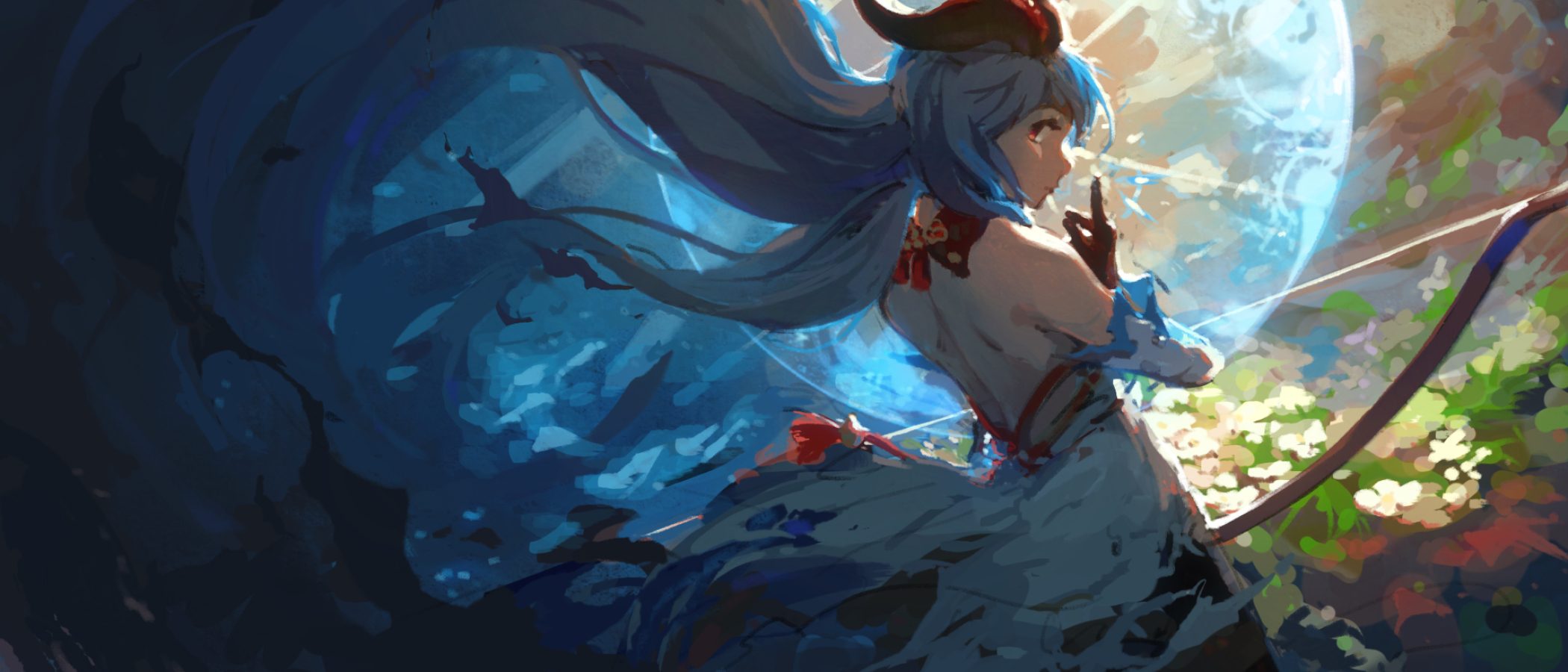 2100x900 Ganyu Genshin Impact Digital Art 2100x900 Resolution Wallpaper ...