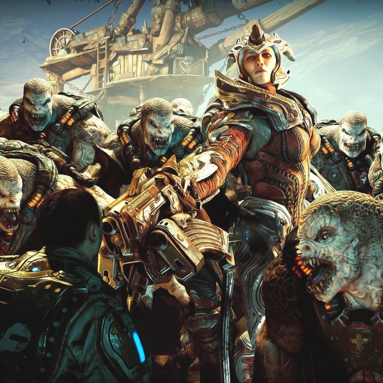 1224x1224 gears of war, soldier, monsters 1224x1224 Resolution ...