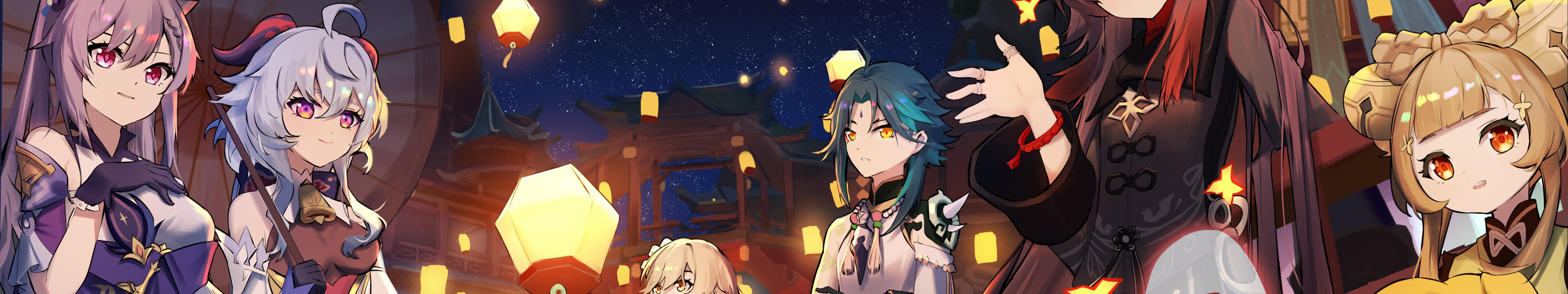5760x1080 Resolution Genshin Impact 4k Hu Tao Party 5760x1080 ...