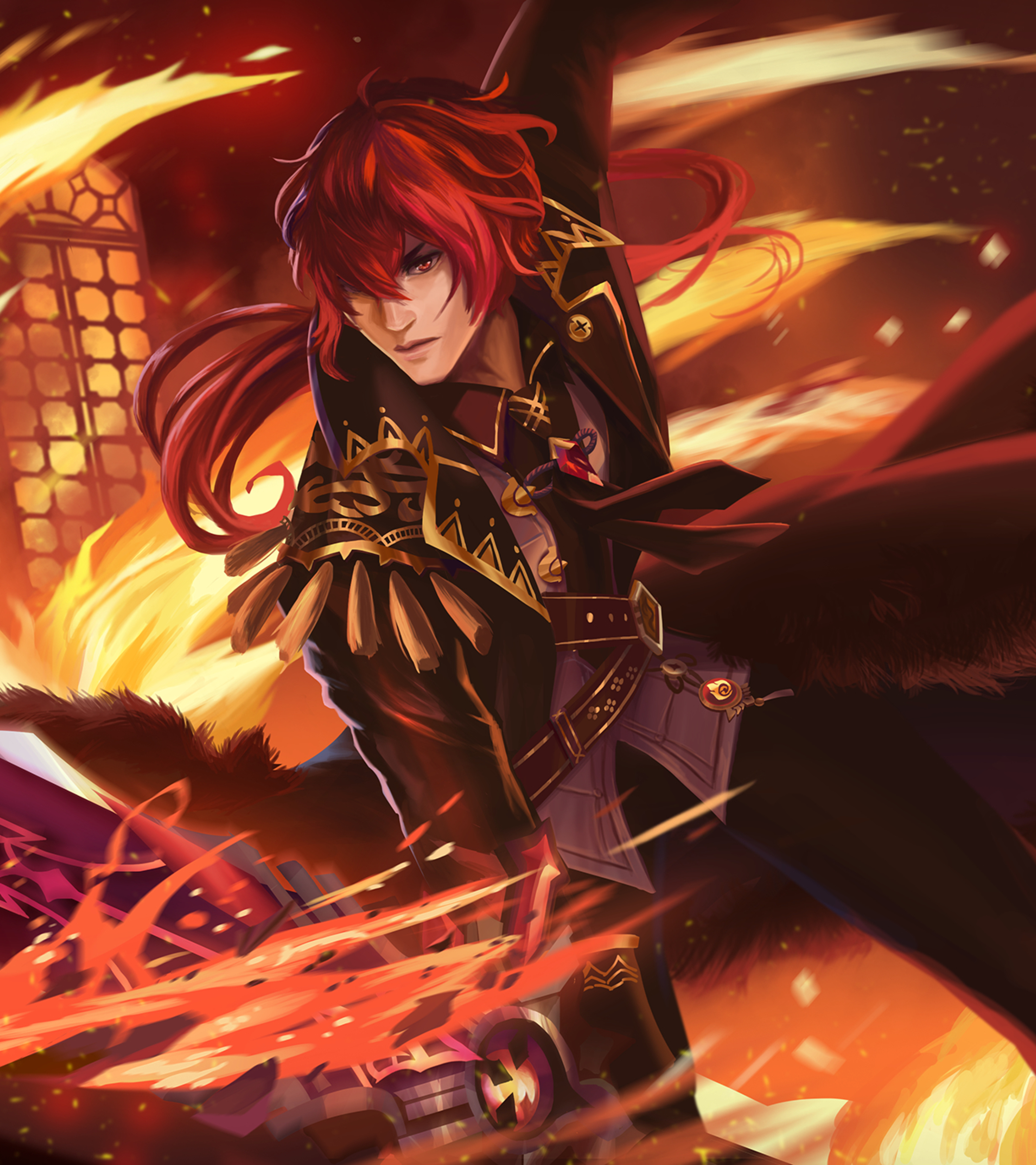3840x4320 Resolution Genshin Impact Digital Art of Diluc 3840x4320 ...