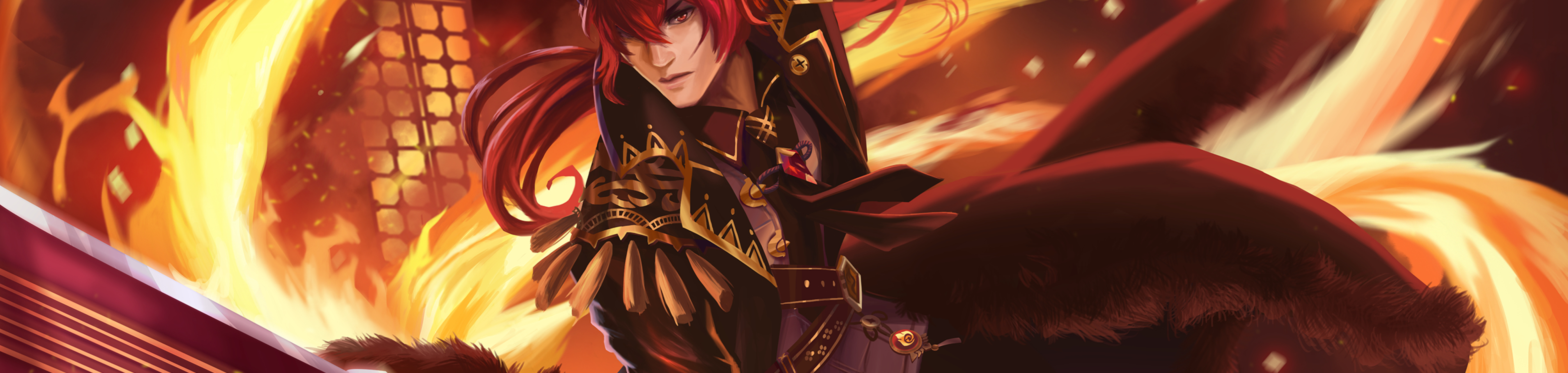 7560x1800 Resolution Genshin Impact Digital Art of Diluc 7560x1800 ...