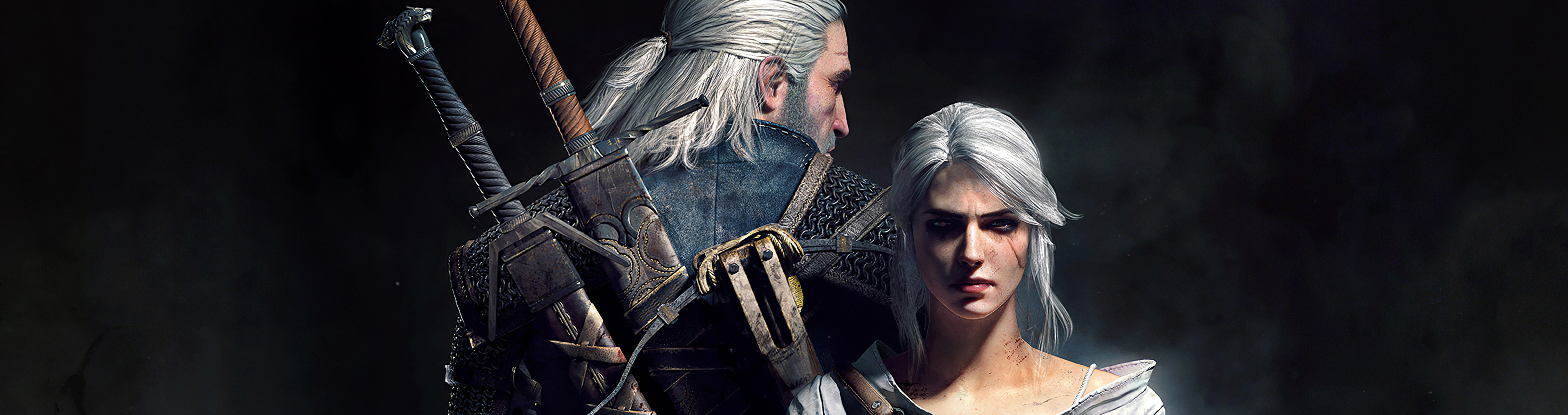 4080x1080 Resolution Geralt and Ciri The Witcher 3 Game Poster ...