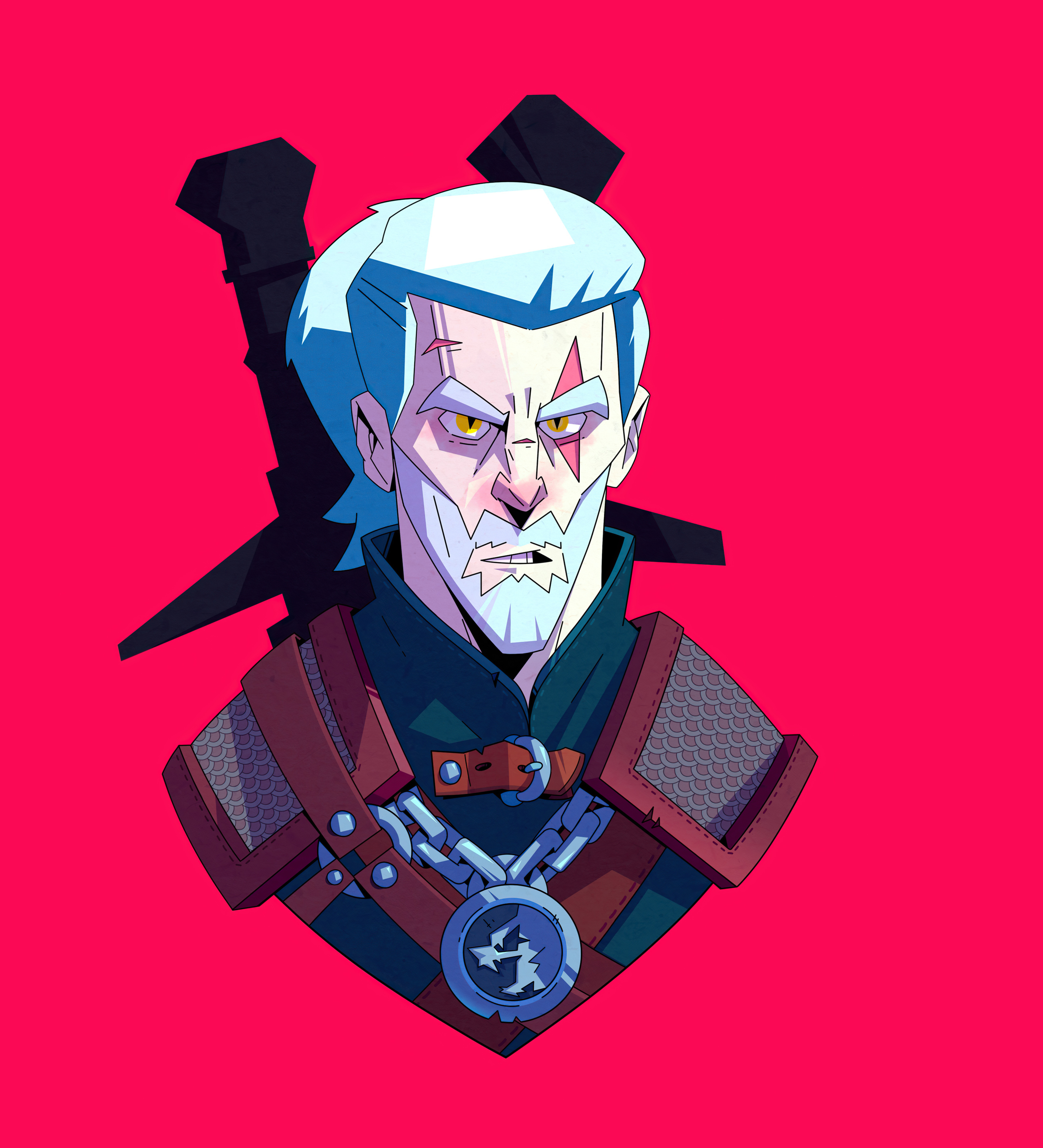 3980x4380 Resolution Geralt of Rivia The Witcher Cartoon Minimal ...